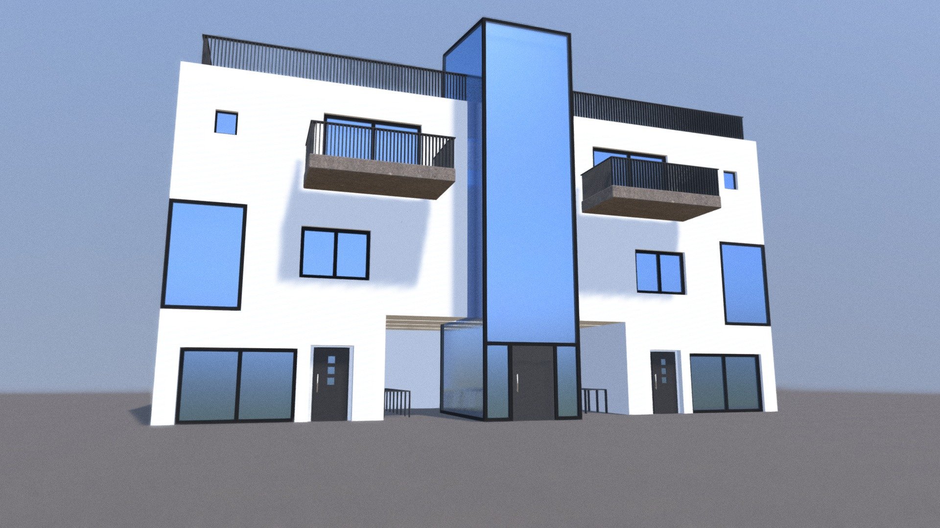 Modern apartment building - Download Free 3D model by CN Entertainment ...