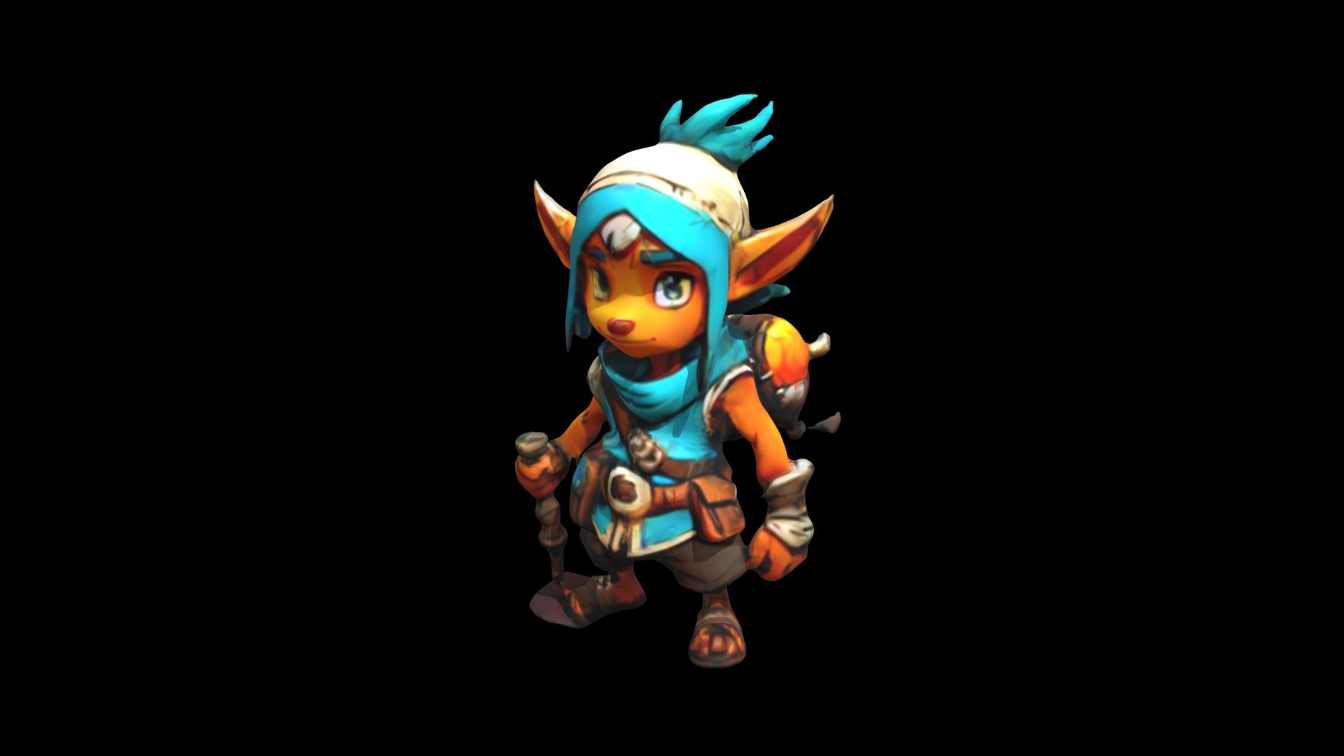 a cartoon drawing of a gnome holding a pipe - Download Free 3D model by ...