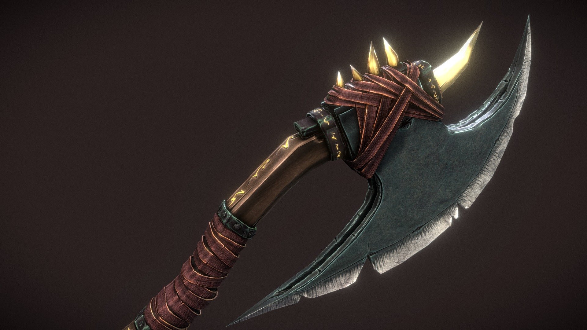 Two Handed War Axe - Battle Axe Challenge - Buy Royalty Free 3D model ...
