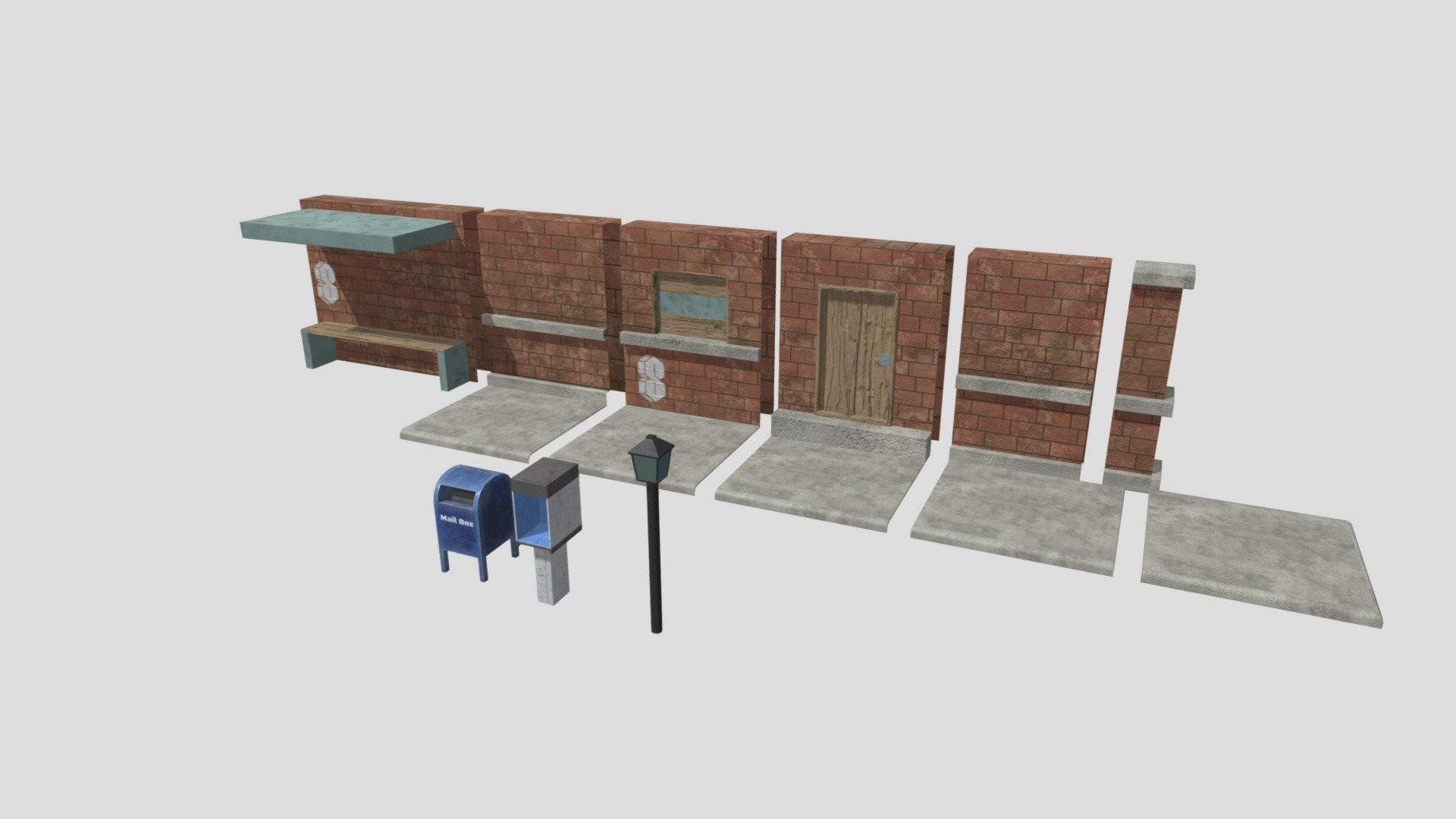 Modern Modular Street Assets - 3D model by navebackwards [dce2cc9 ...