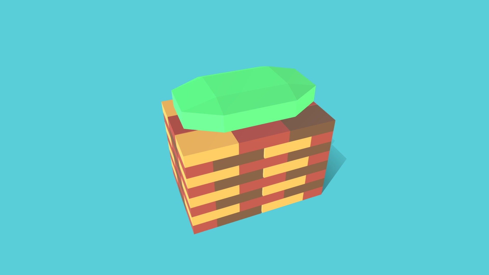 Brick wall corner jade gem top - 3D model by gemfever [dcede9c] - Sketchfab