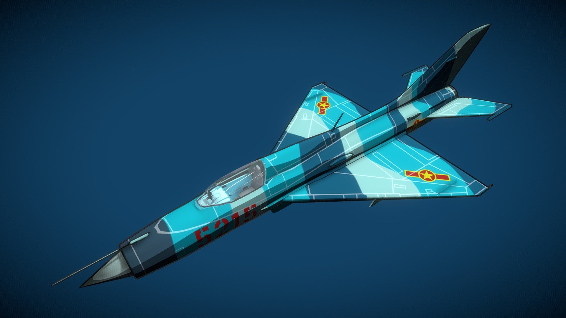 MiG 21 Cel Shading (MiG-21PF "Fishbed-D") - Download Free 3D model by ...