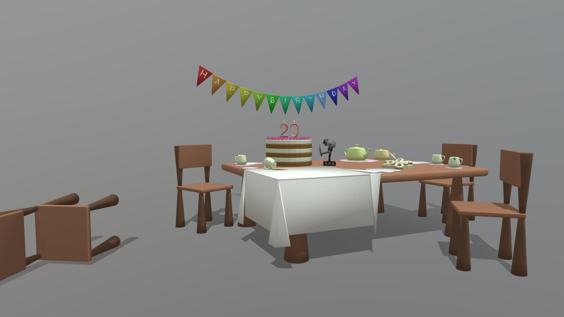 Party's Table - 3D model by Kate7 [dcf1520] - Sketchfab
