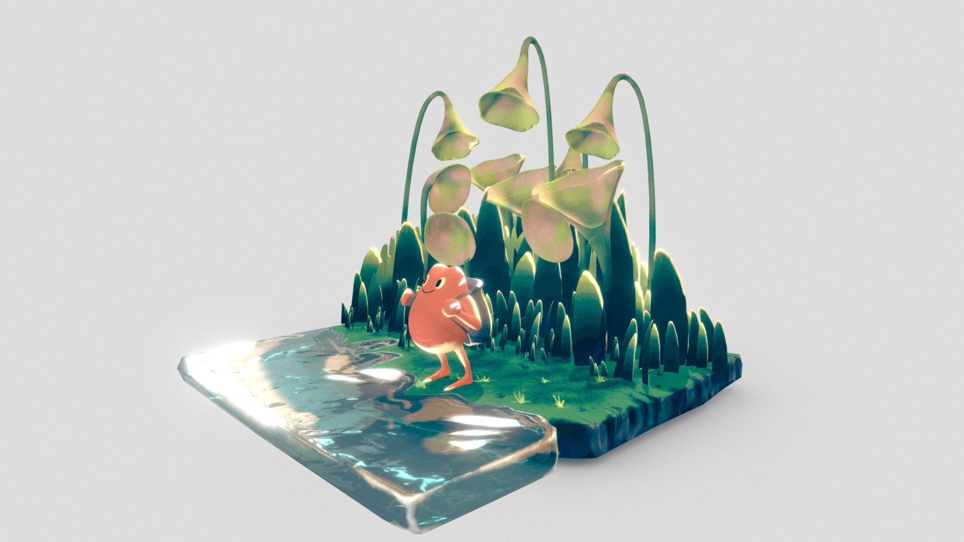 Frog's adventure - 3D model by Marie Guffroy (@nholl) [dcf3ade] - Sketchfab