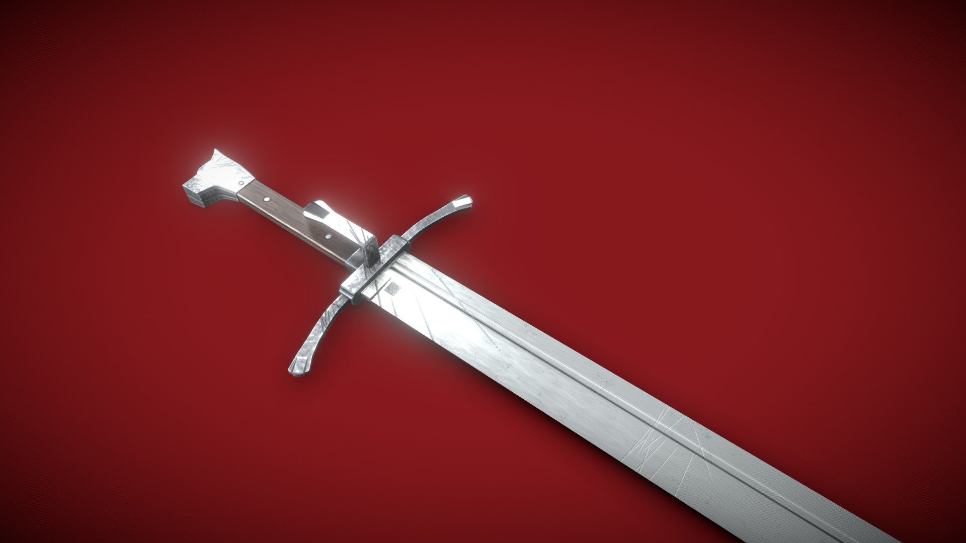 German Messer | single edged steel short sword - 3D model by Hudol ...