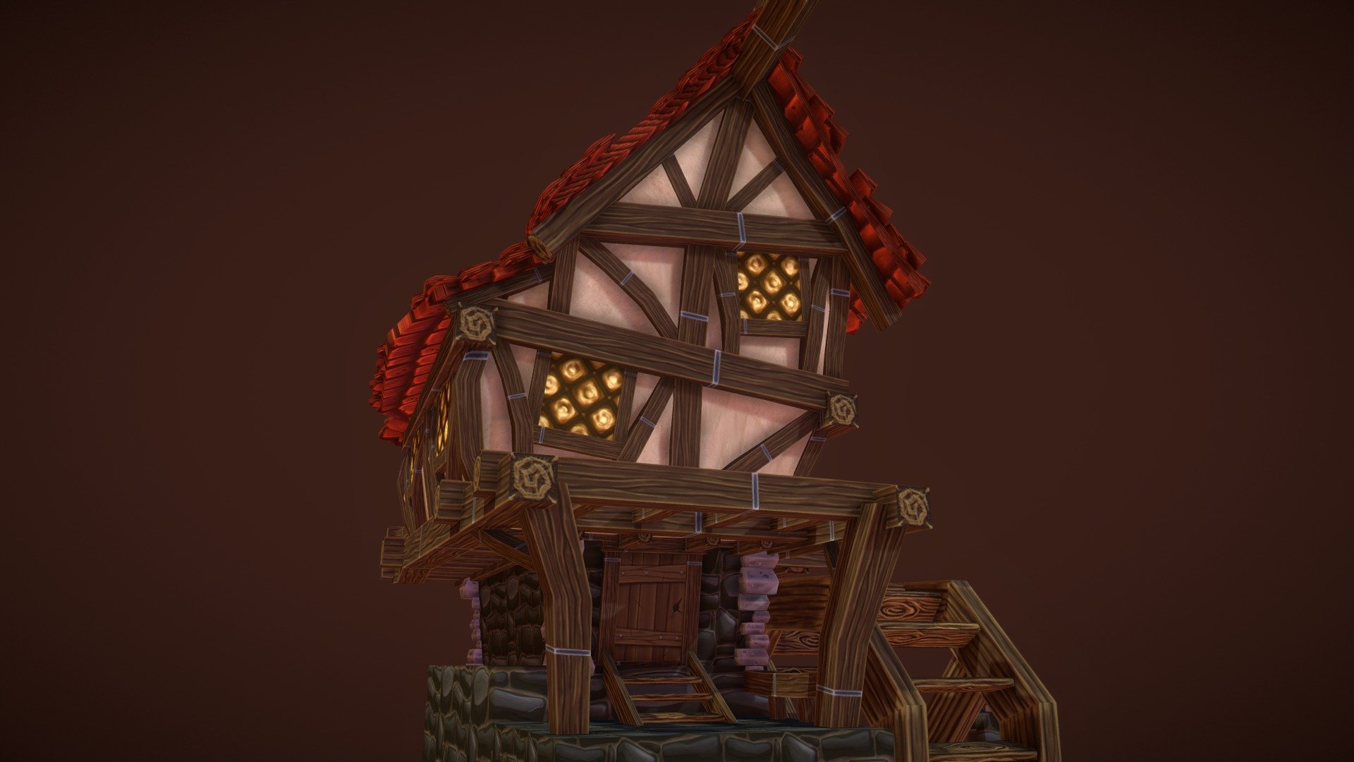 Village House with Watermill - 3D model by SamSim26 [dcf875e] - Sketchfab