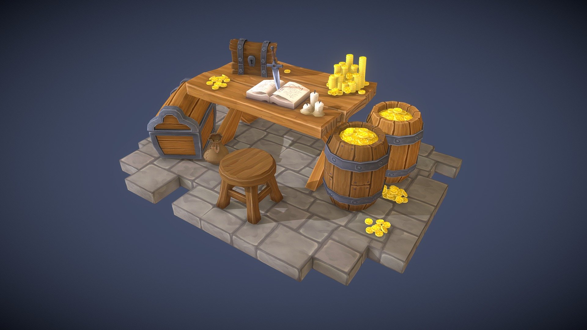 Treasure Table - 3D model by Graham (@graham3d) [dd0a219] - Sketchfab