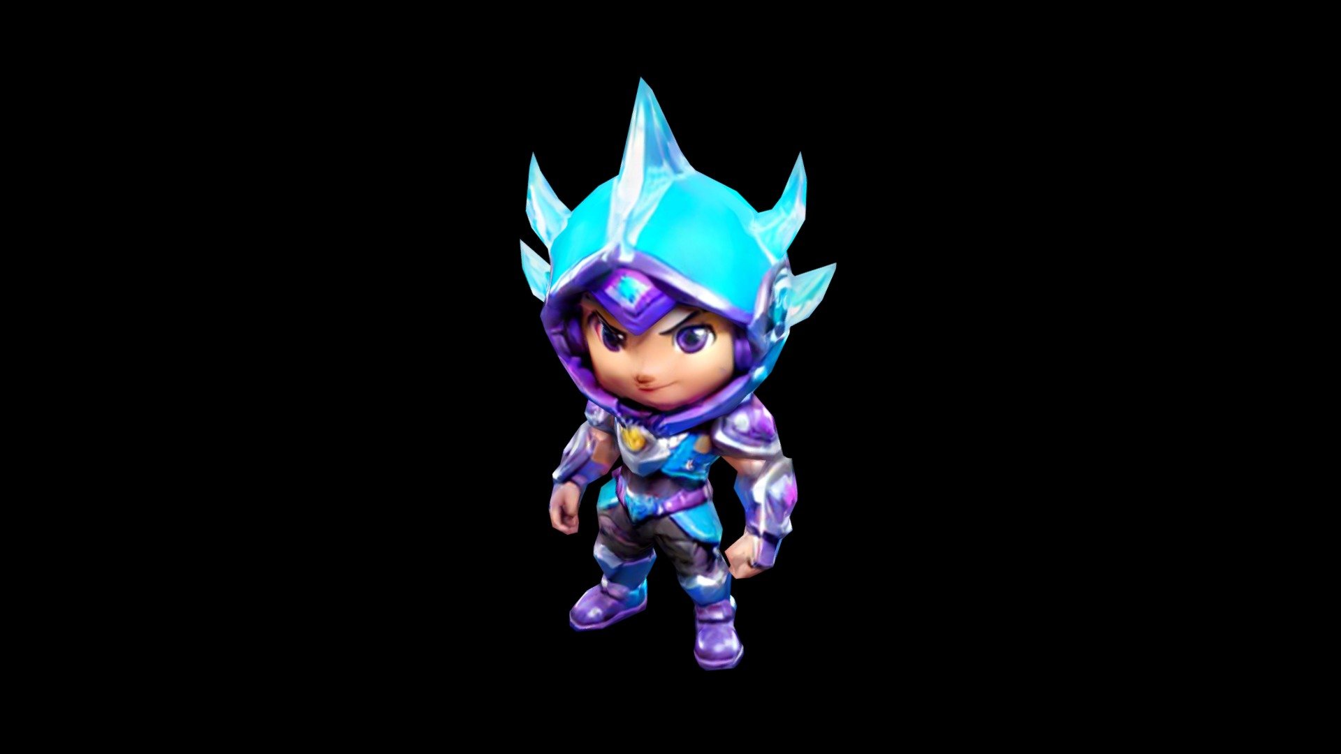 "Female Avatar with Blue and Purple Armor" - Download Free 3D model by ...