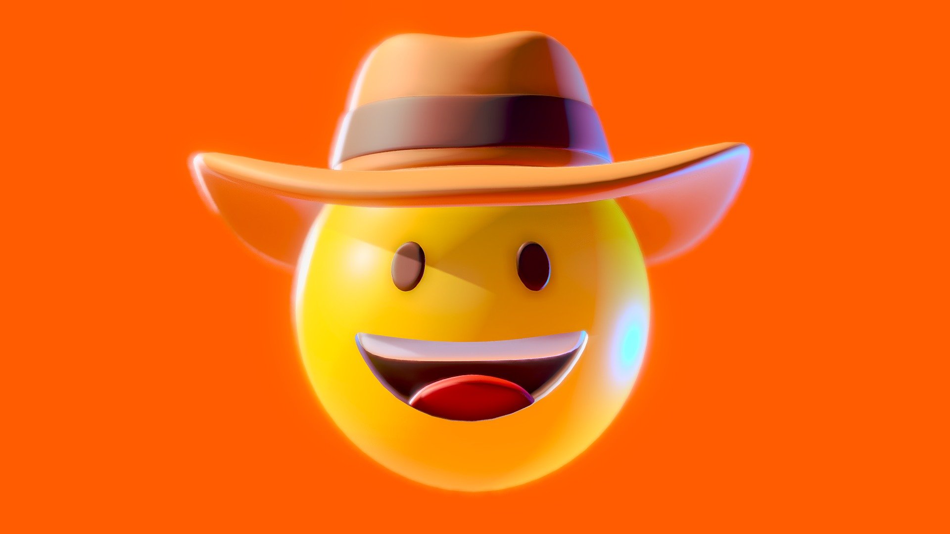 Cowboy Emoticon Emoji or Smiley - Buy Royalty Free 3D model by ...