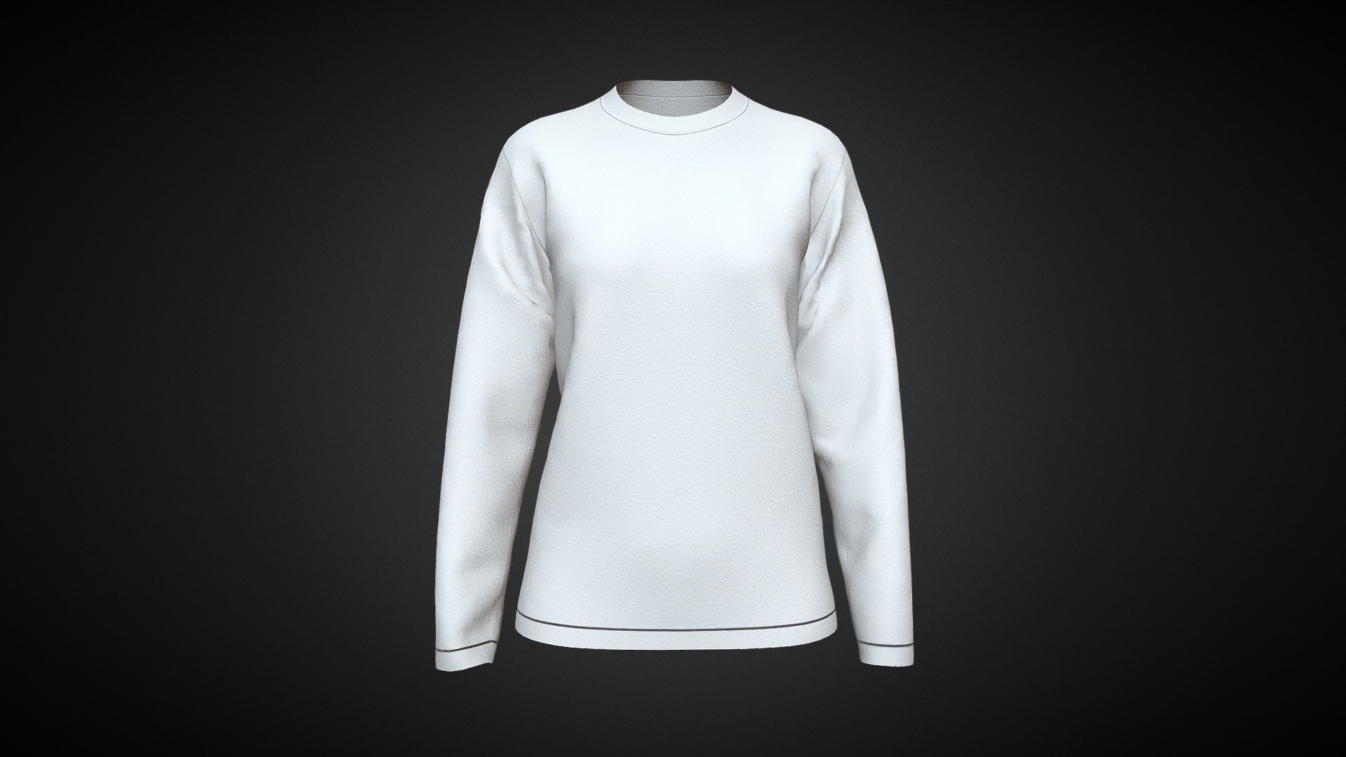 Ladies Long Sleeve T-Shirt - Buy Royalty Free 3D model by Clothing Cart ...