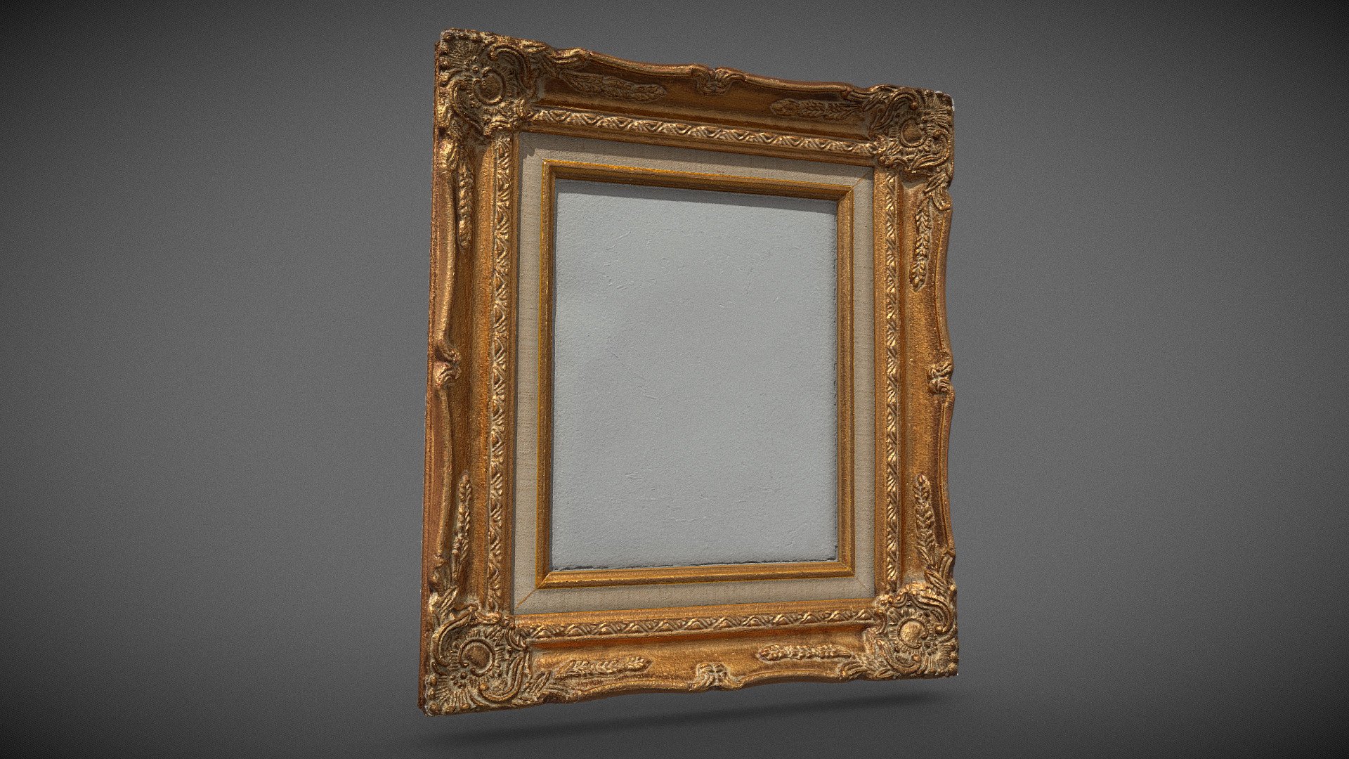 Vintage Golden Frame - Buy Royalty Free 3D model by 3DSCANFR (sdrn ...