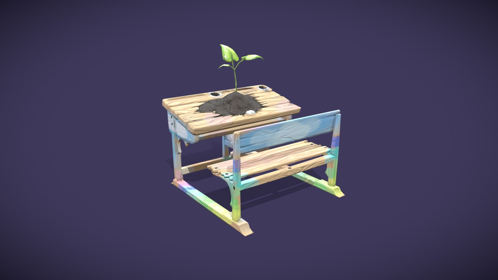 Stylized Plant Desk - 3D model by Mathias M (@Yuzuji) [dd2b6dc] - Sketchfab