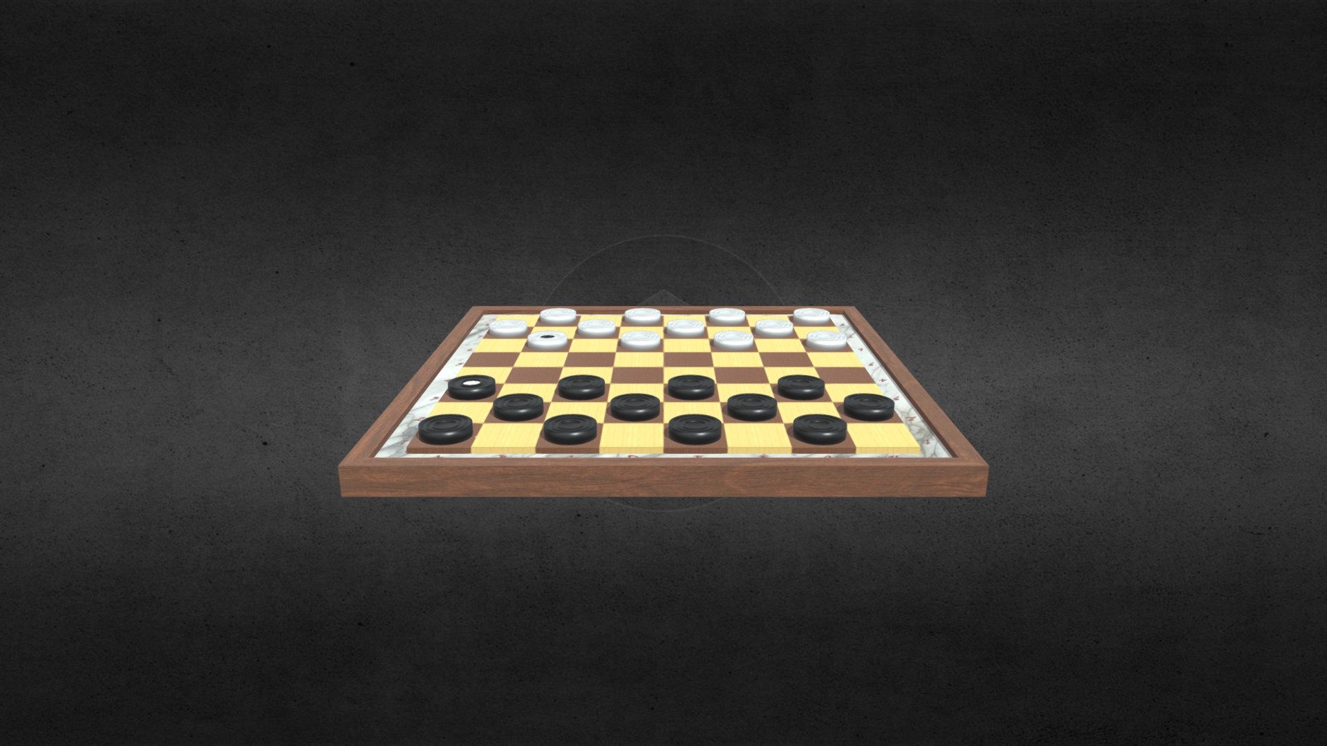 Checkers Game Board - 3D model by 1TStudio [dd2d537] - Sketchfab
