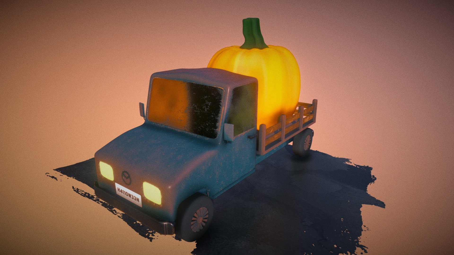 Pumpkin transport van - 3D model by hopefuldesign [dd2e7eb] - Sketchfab