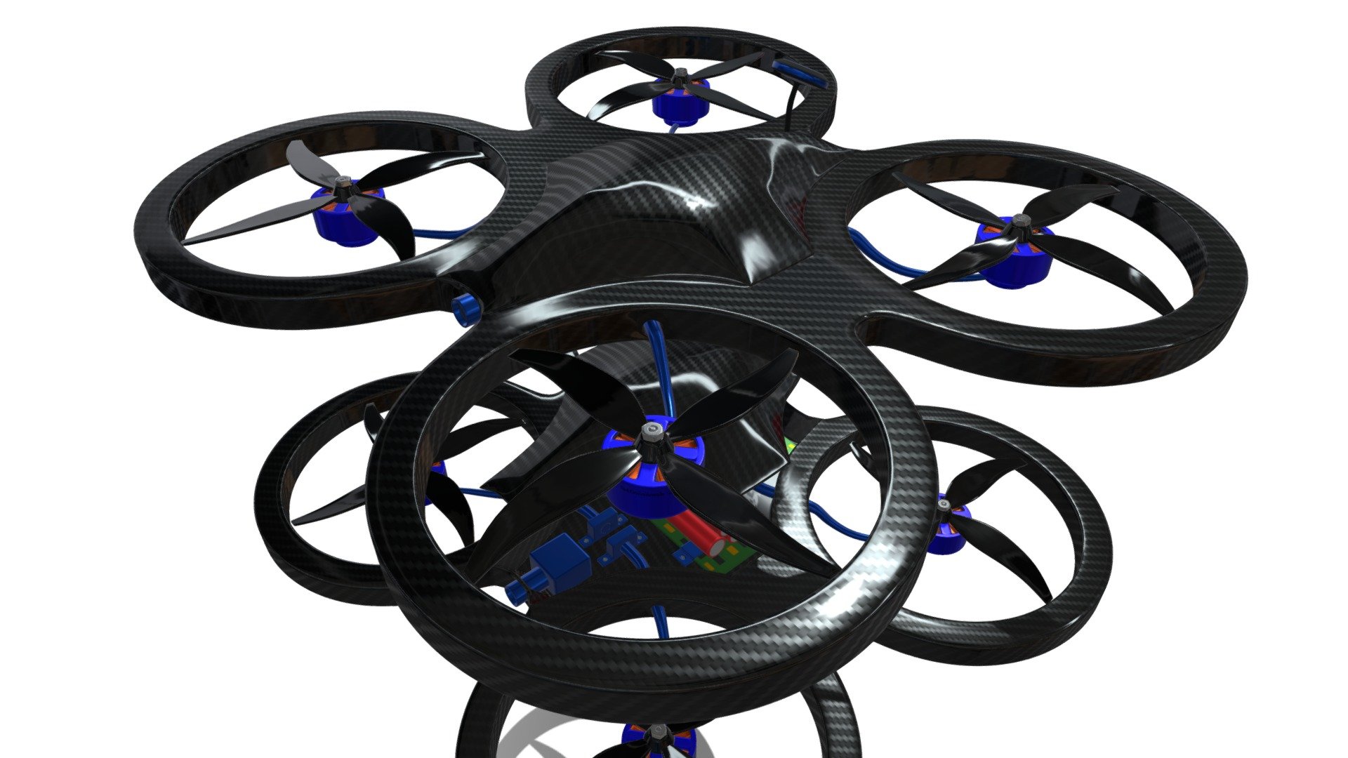 FPV RC Quadcopter UAV drone carbonfiber - 3D model by domiiniic ...