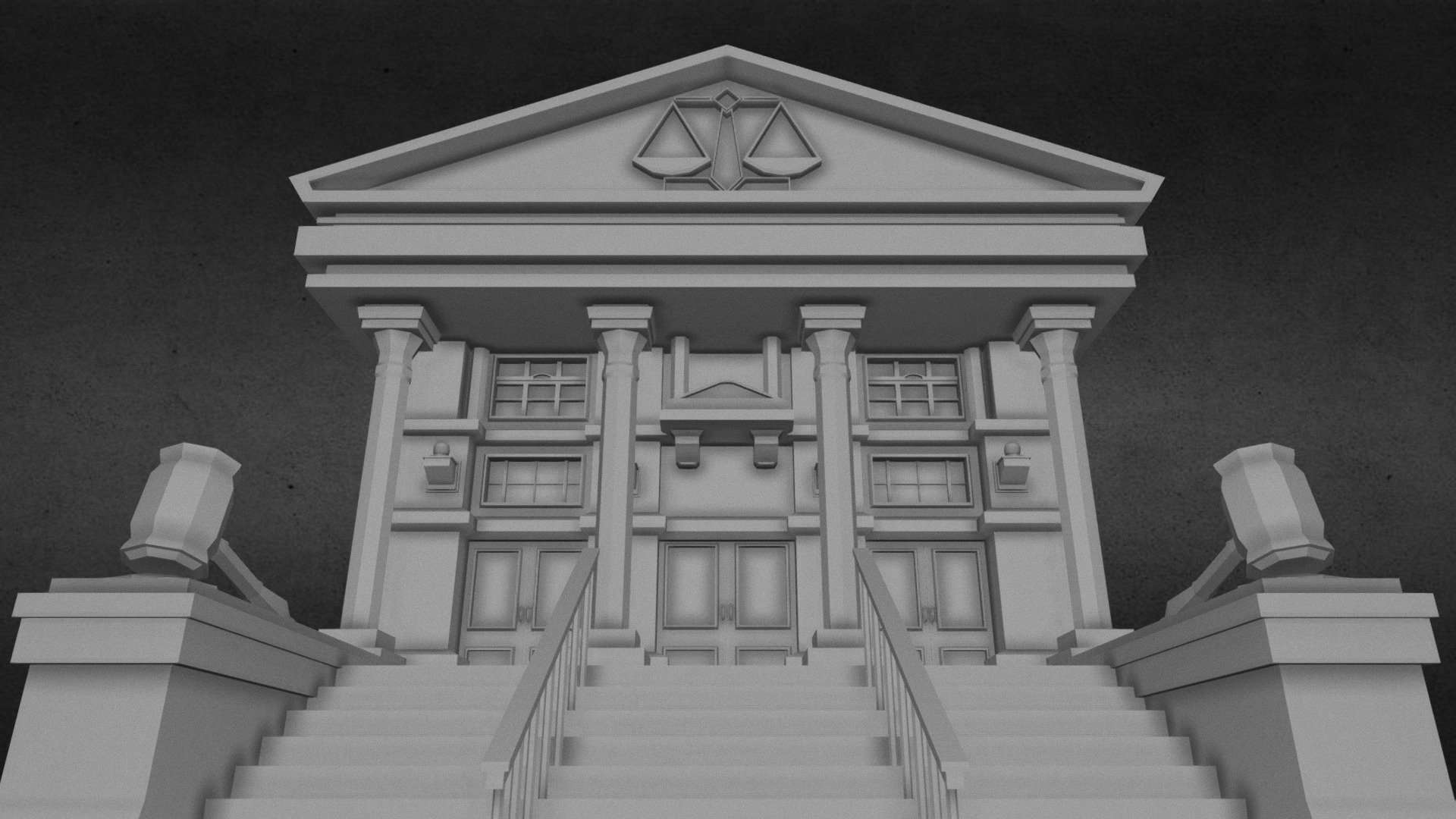 LOW POLY COURT BUILDING - 3D model by Erik Collada (@Bezierik) [dd32bf4 ...