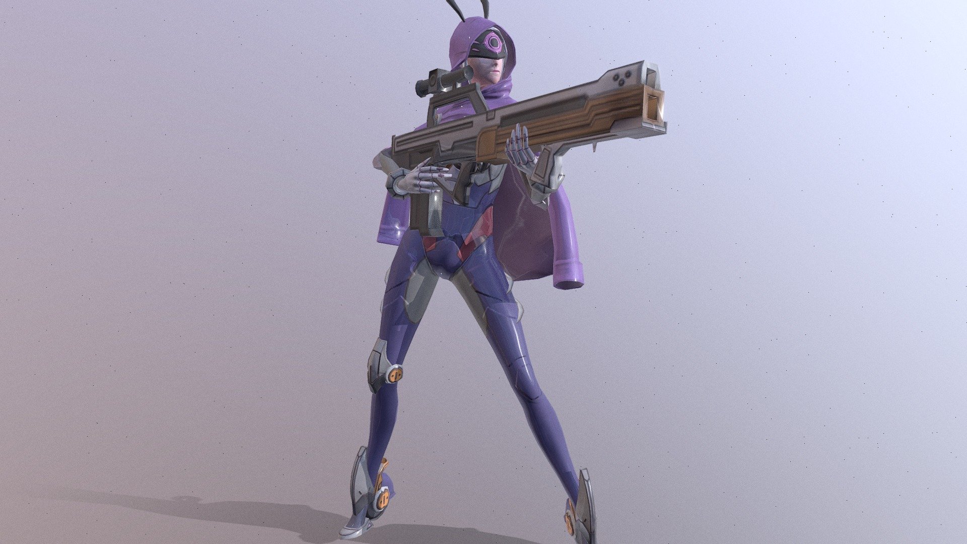 SNIPER Cyborg GIRL MULTI BANG BANG Fbx Pbr - 3D model by White Powder ...