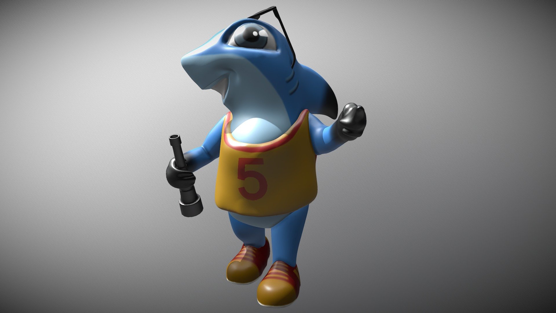 Maskot Shark - 3D model by Verdant (@verdant.stu) [dd4a262] - Sketchfab