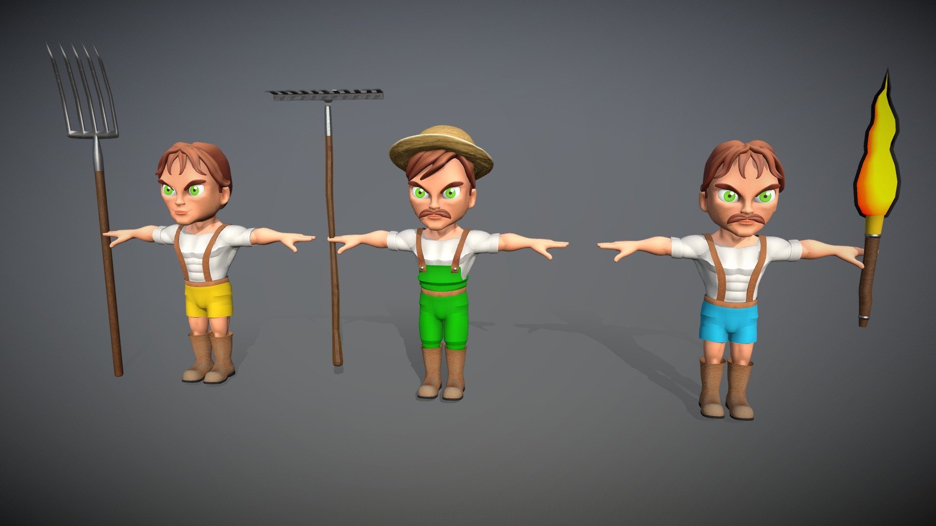 Farmers - 3D model by Miray Naz Kara (@m.nazkara) [dd4b0e7] - Sketchfab