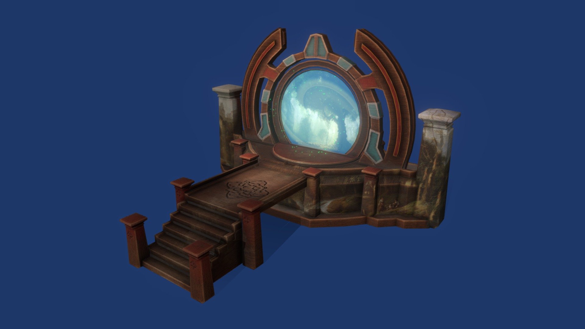 Wooden Fantasy Portal - Low Poly Cartoon Style - Download Free 3D model ...
