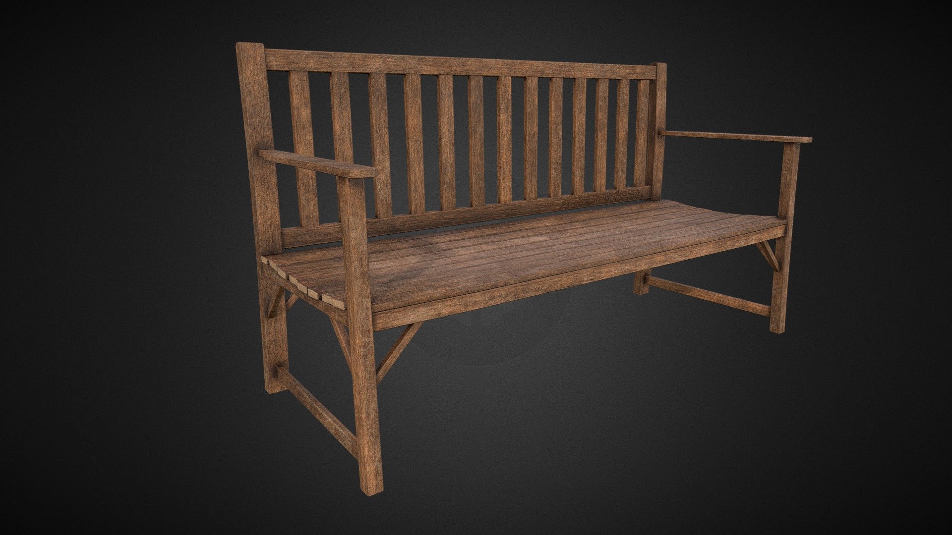 Wooden Bench - 3D model by Stefan Vermeulen (@stevenverx) [dd51f99 ...