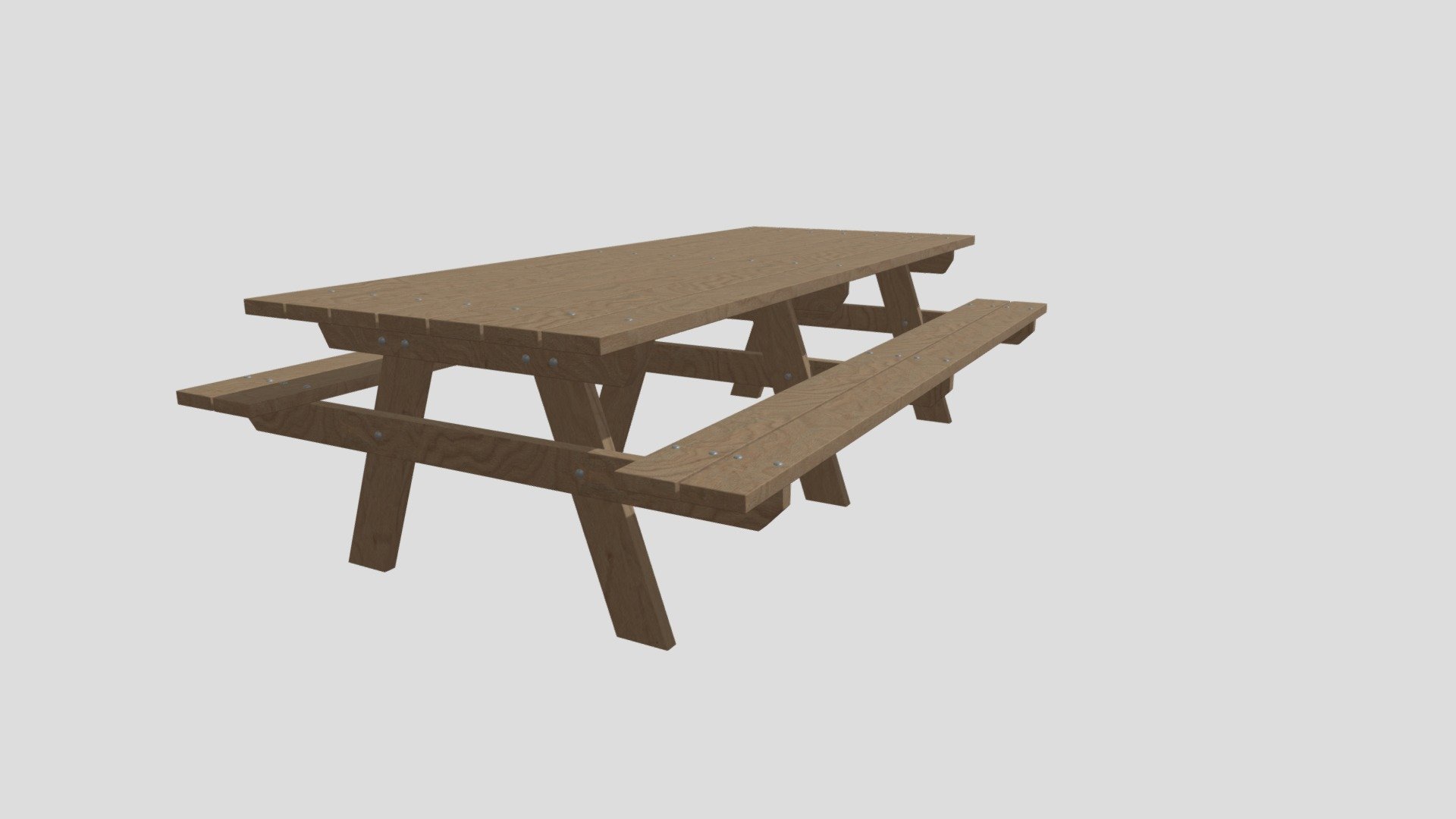 Wooden Picnic Table - Download Free 3D model by Puzzledpeach [dd56b43 ...