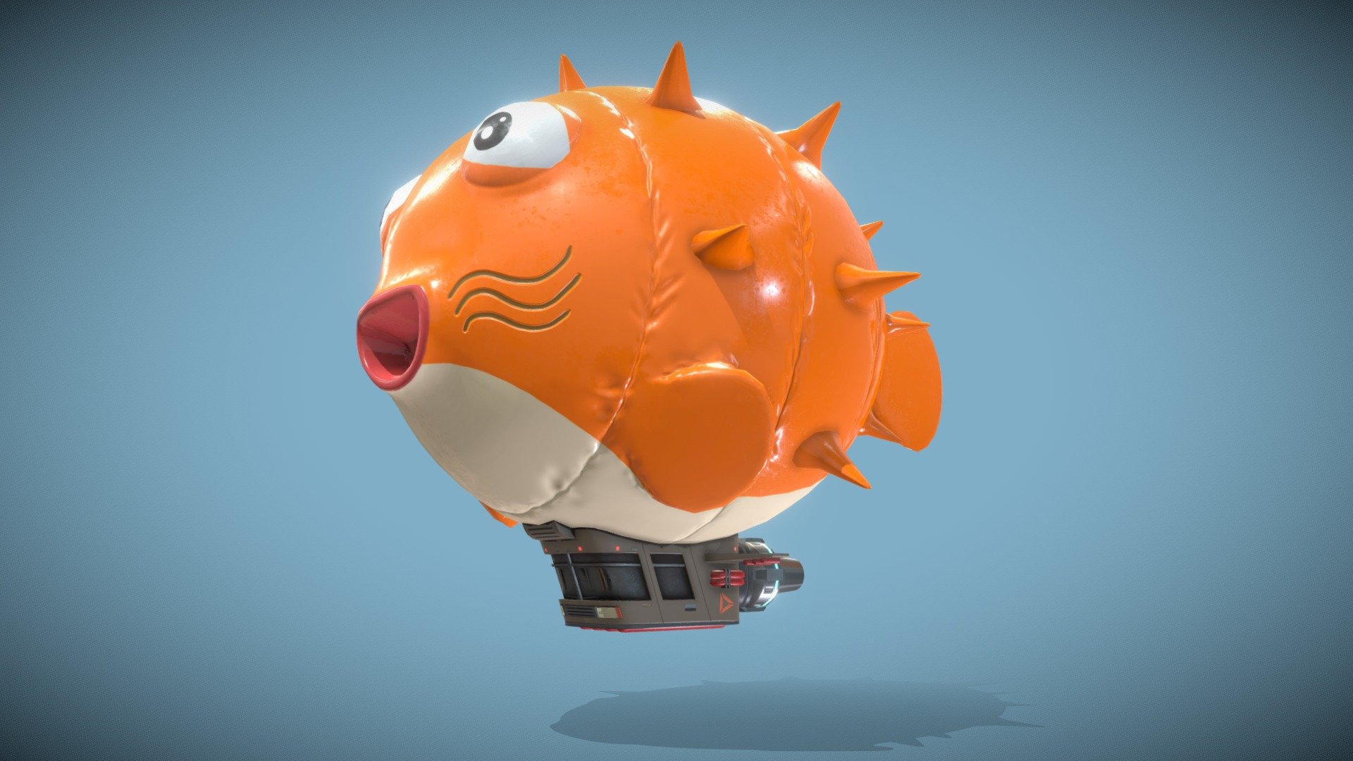 Kawaii Anime Puffer Fish Blimp - Buy Royalty Free 3D model by PolySquid ...
