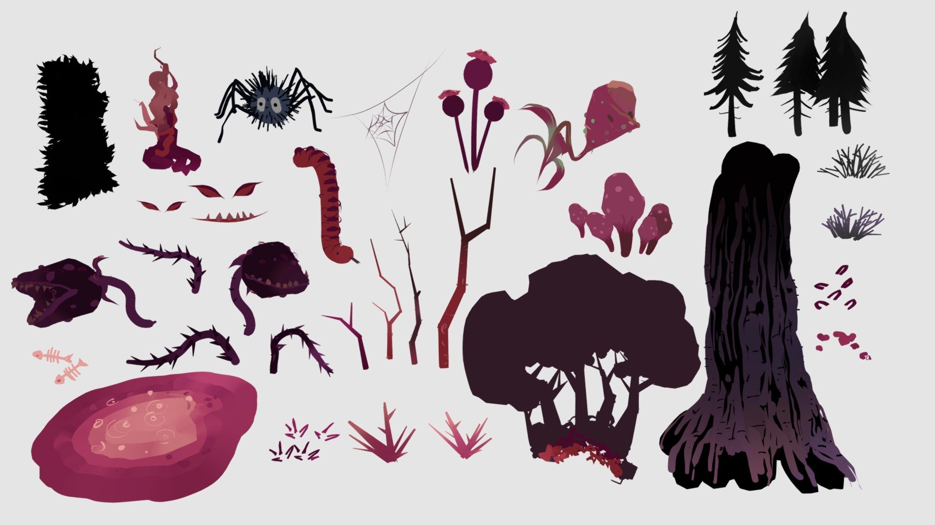 Dark Forest - style elements pack collection - Buy Royalty Free 3D ...