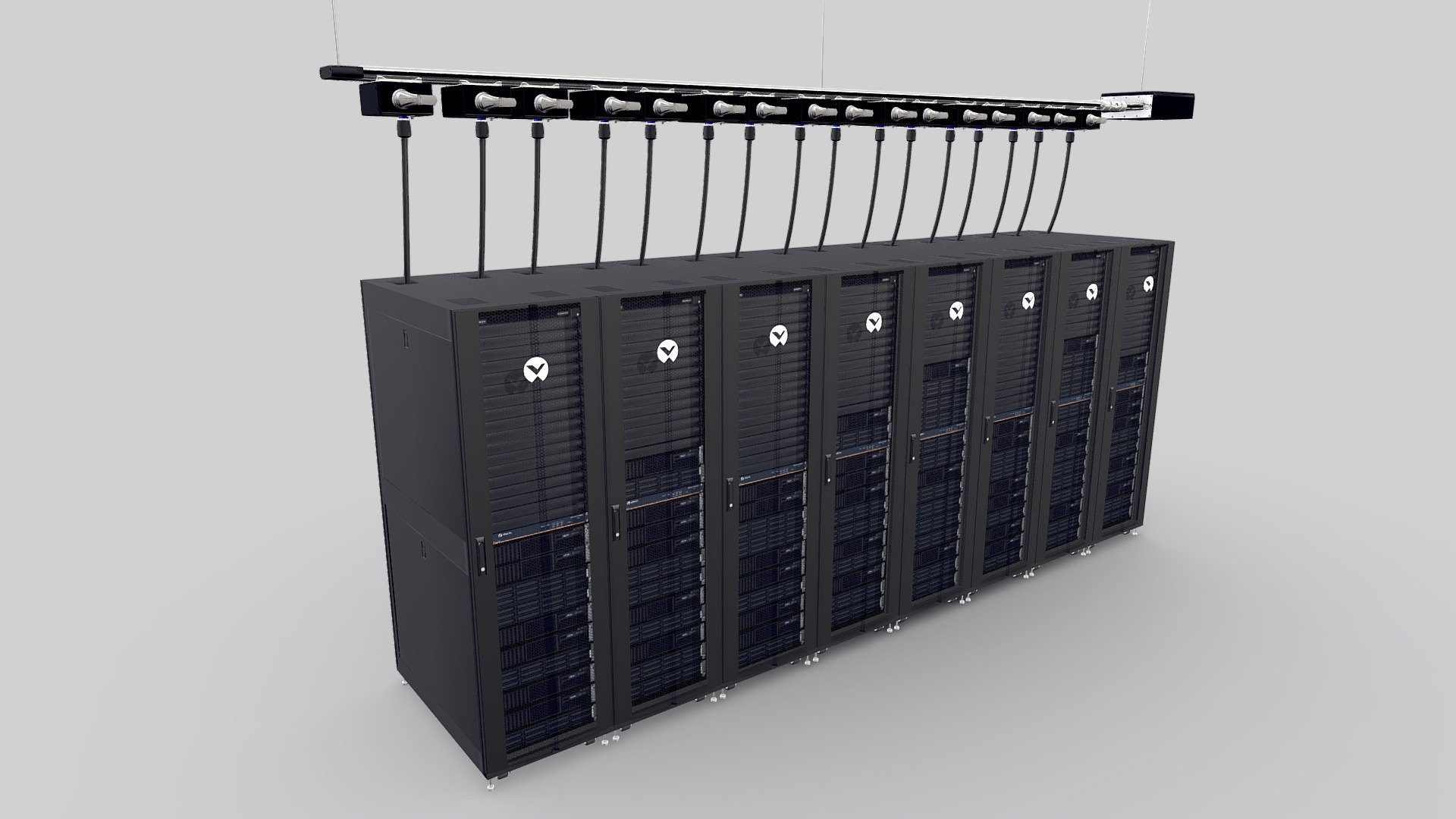 VR Rack Row with Busway - 3D model by Vertiv [dd66991] - Sketchfab