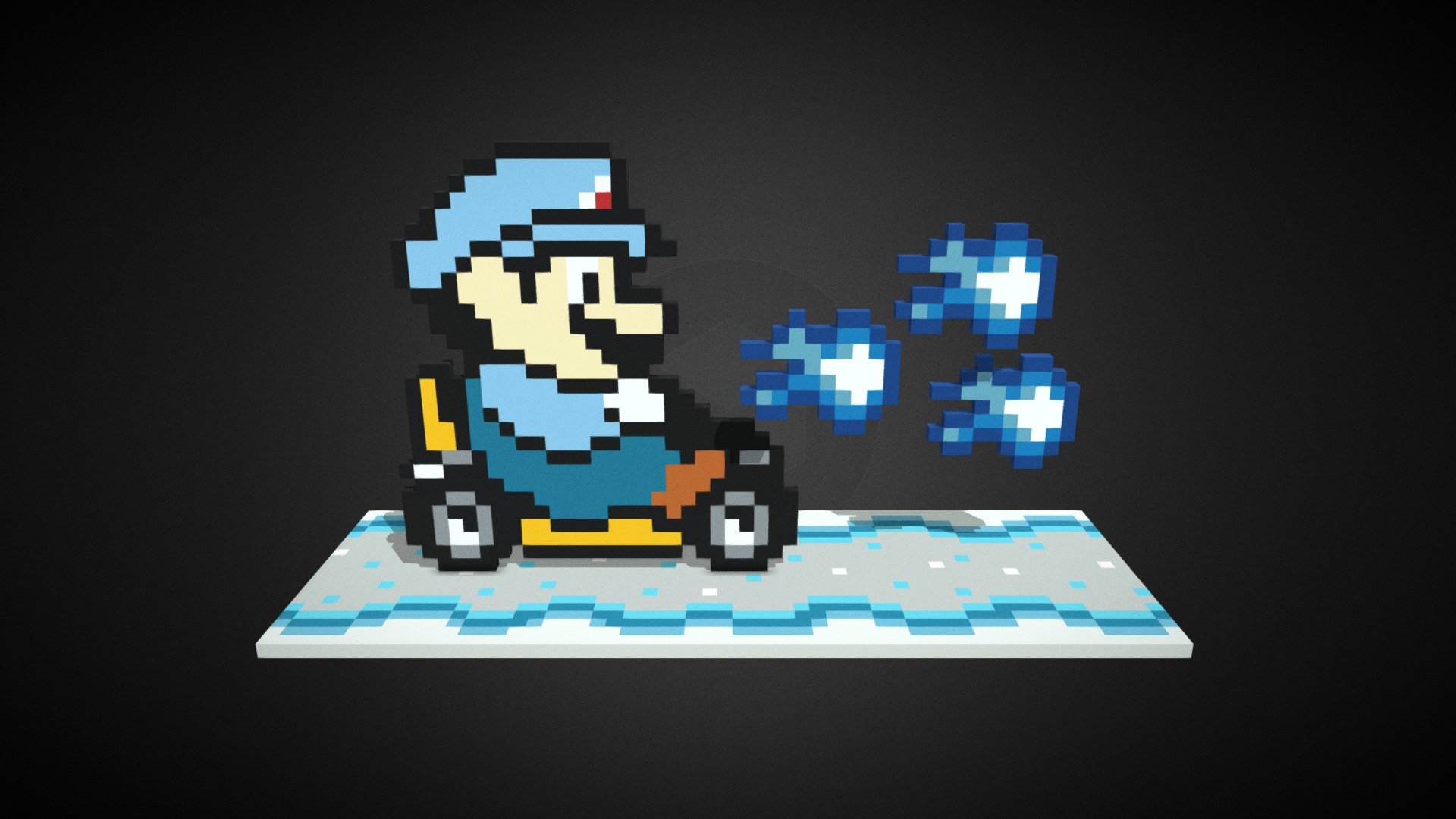 SMK110 - Super Pixel Kart Ice Mario - Buy Royalty Free 3D model by ...
