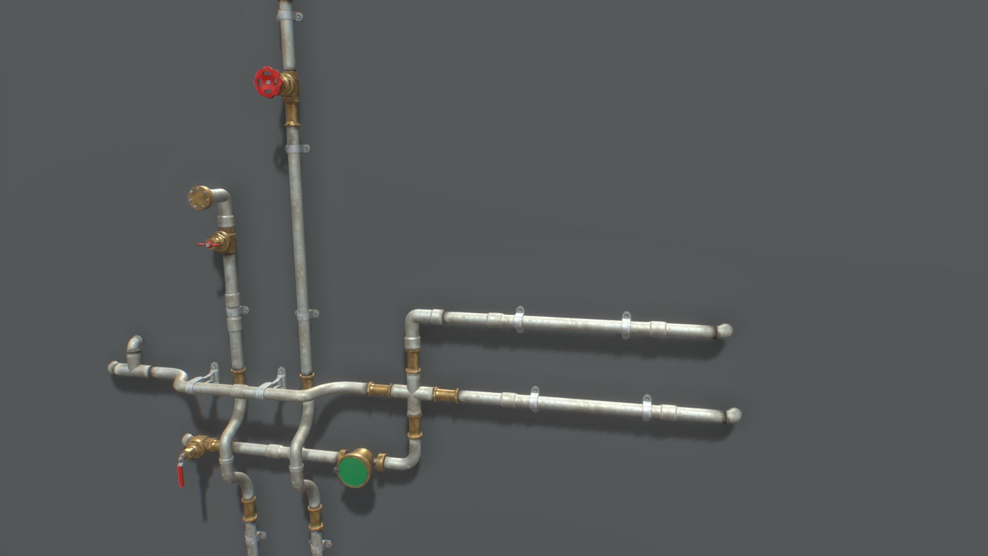 Metal Water Pipes - Buy Royalty Free 3D model by 32cm [dd74634 ...