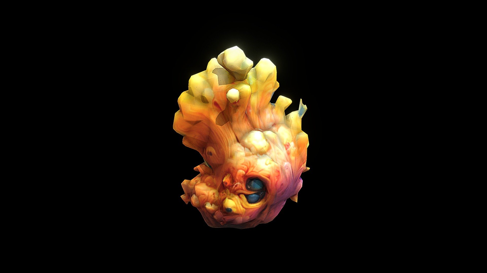 a painting of a creature with a blue eye - Download Free 3D model by ...