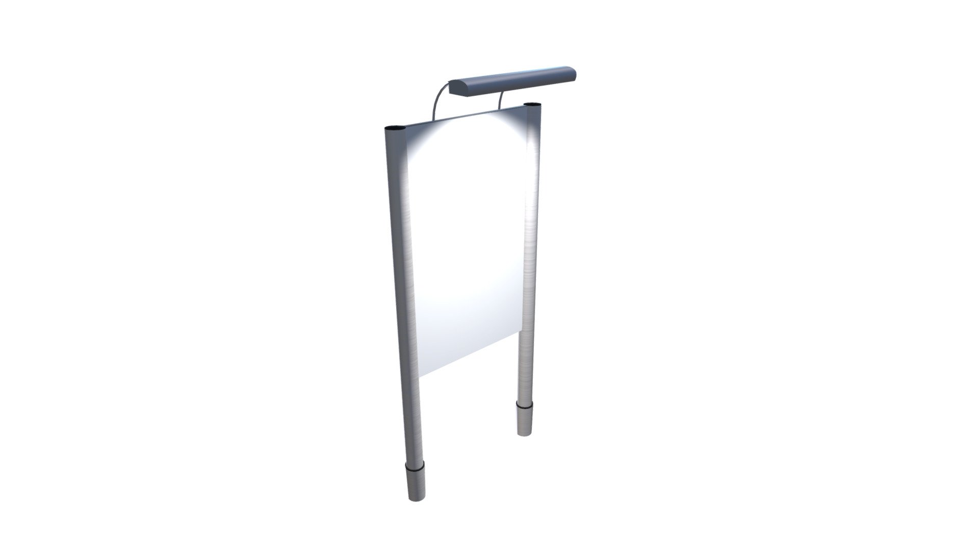 Aluminium Firmenschild mit Leuchtrohr Slim - 3D model by ...