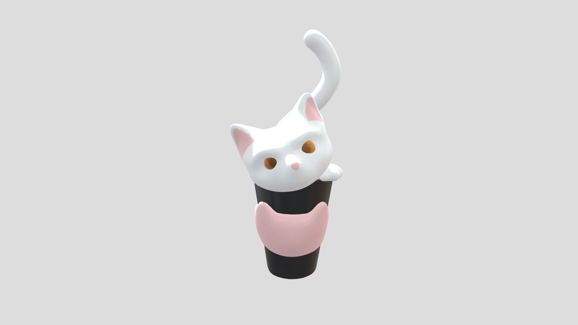 Cofix's cat in the cup - 3D model by adaevadesigner [dd8df03] - Sketchfab
