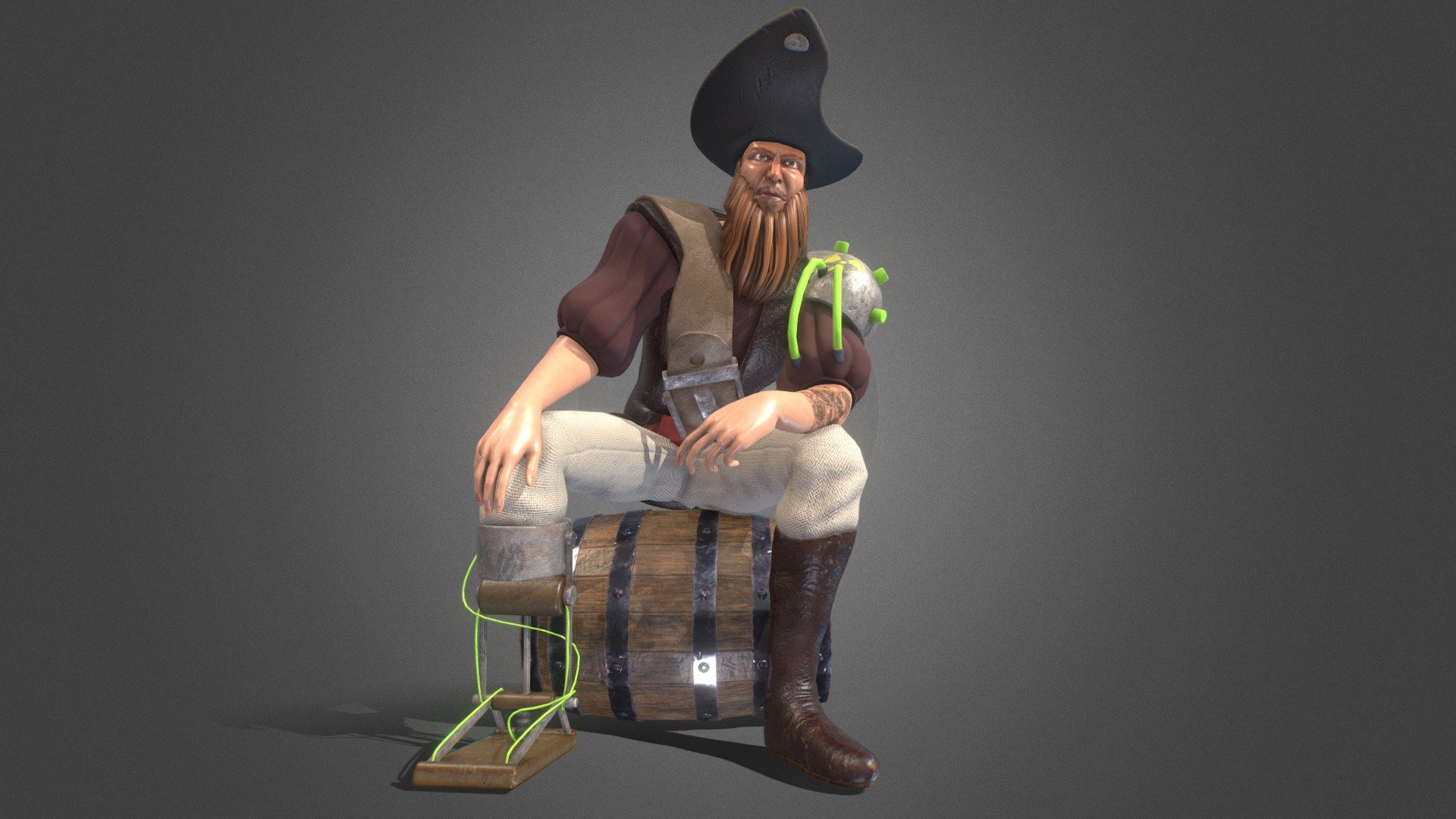 Futuristic pirate - HD Character - 3D model by nathdec [dd98952 ...