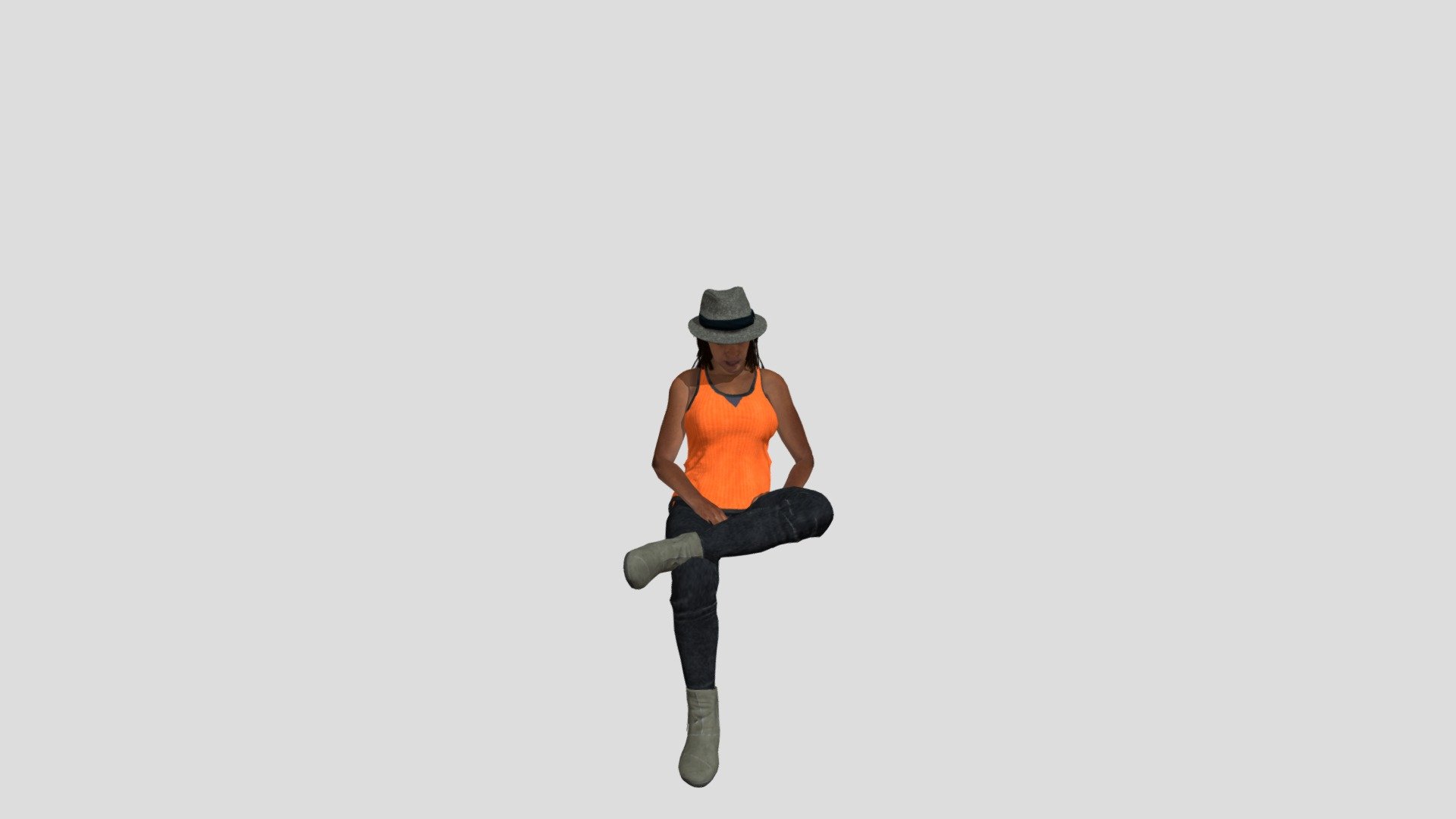Fedora Woman - Sitting Relaxed - Download Free 3D model by nonny ...