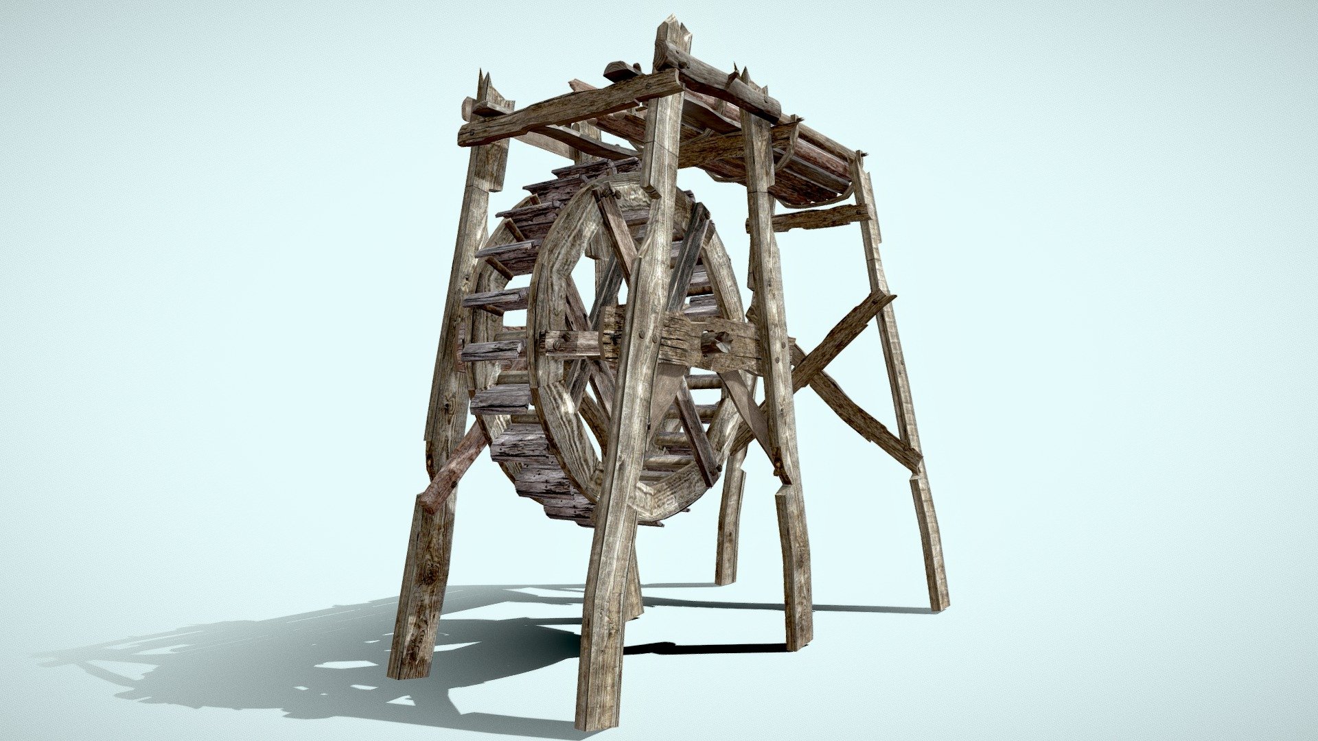 Animated Old Wooden Water Wheel - Buy Royalty Free 3D model by Anton_Chemezov [dda9808 ...