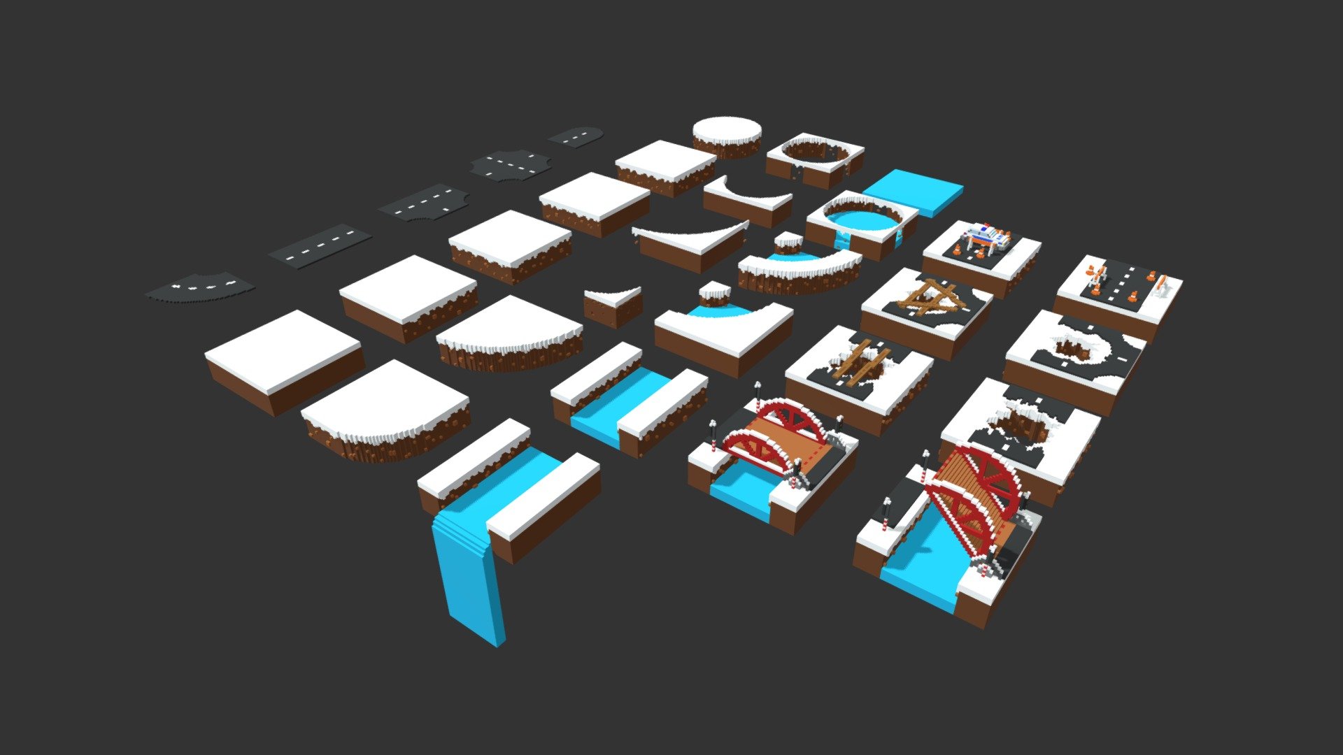 Voxel snowy ground blocks - 3D model by Jeroen Toma (@jeroentoma ...