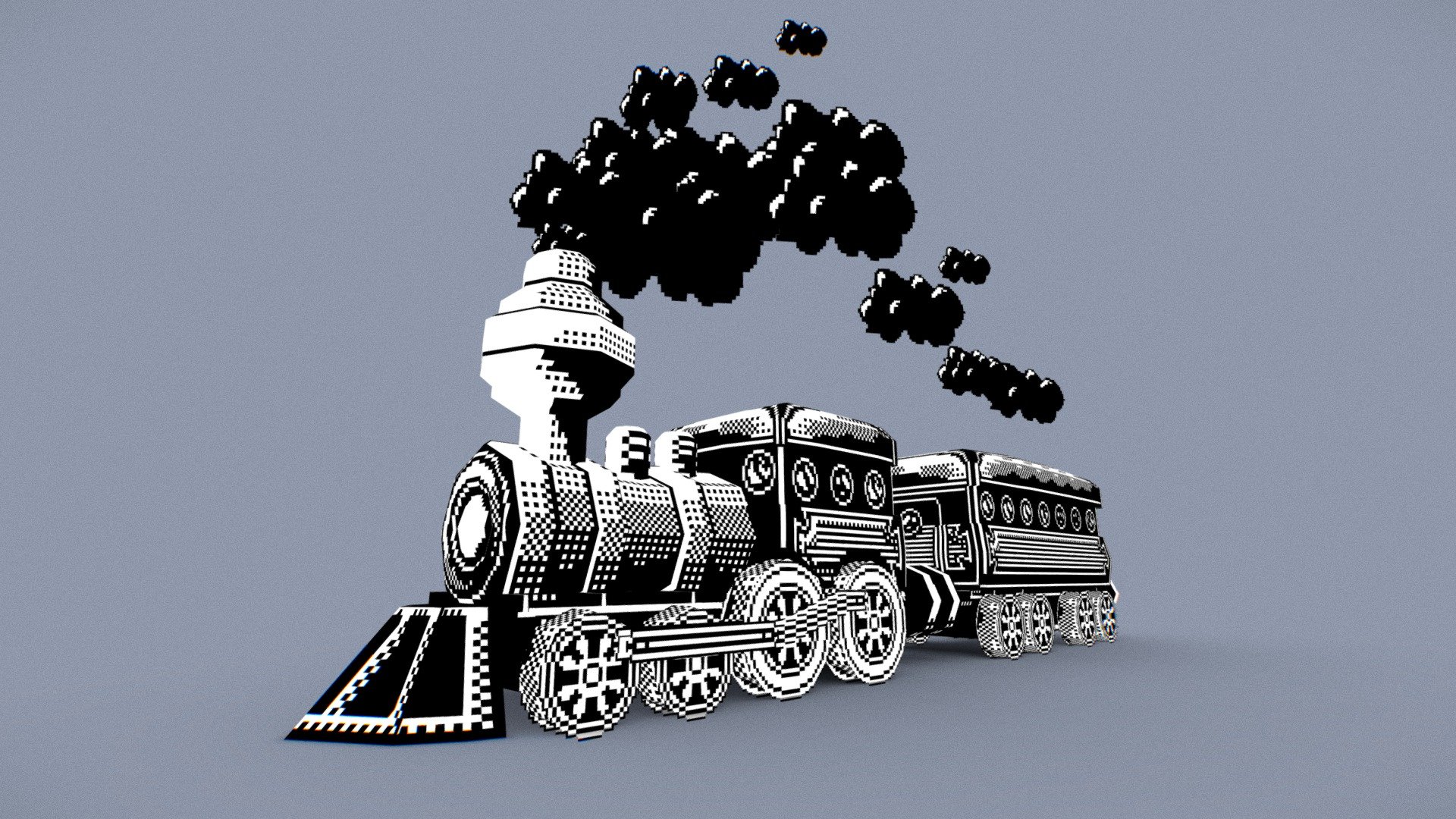 1-Bit Steam Train - Download Free 3D model by Jorma Rysky (@Rysky ...