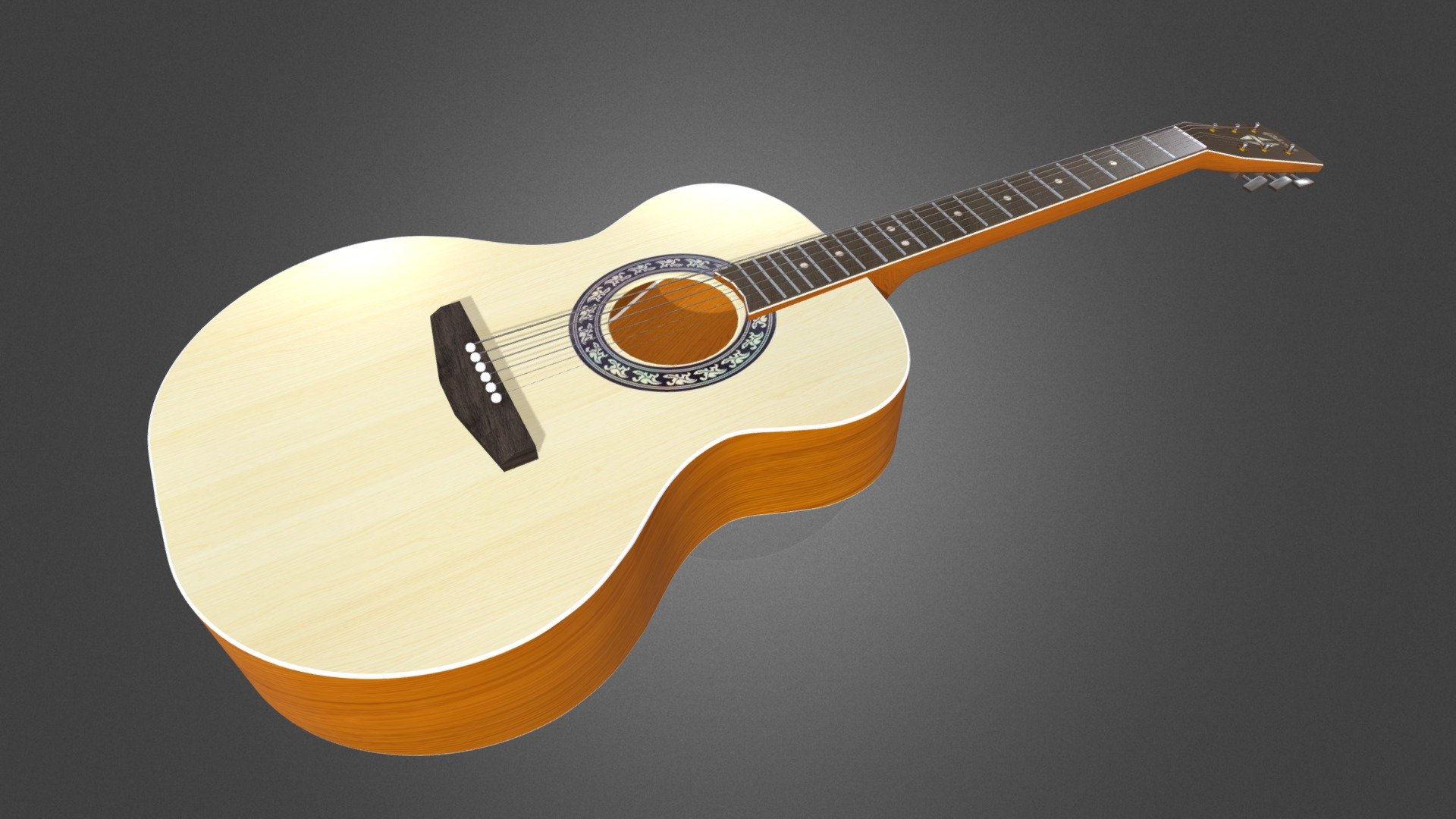 Simple Acoustic Guitar - 3D model by Carlos H. dos Santos (@CarlosH ...