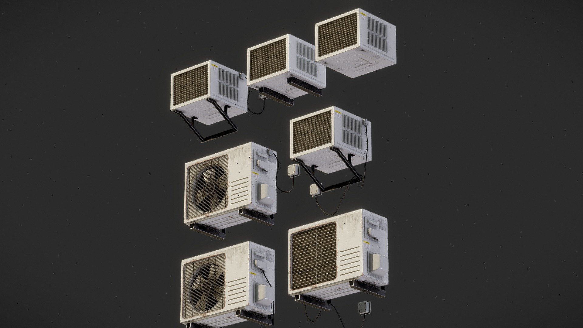 Air Conditioner set - 3D model by johnniewooker [ddbb990] - Sketchfab