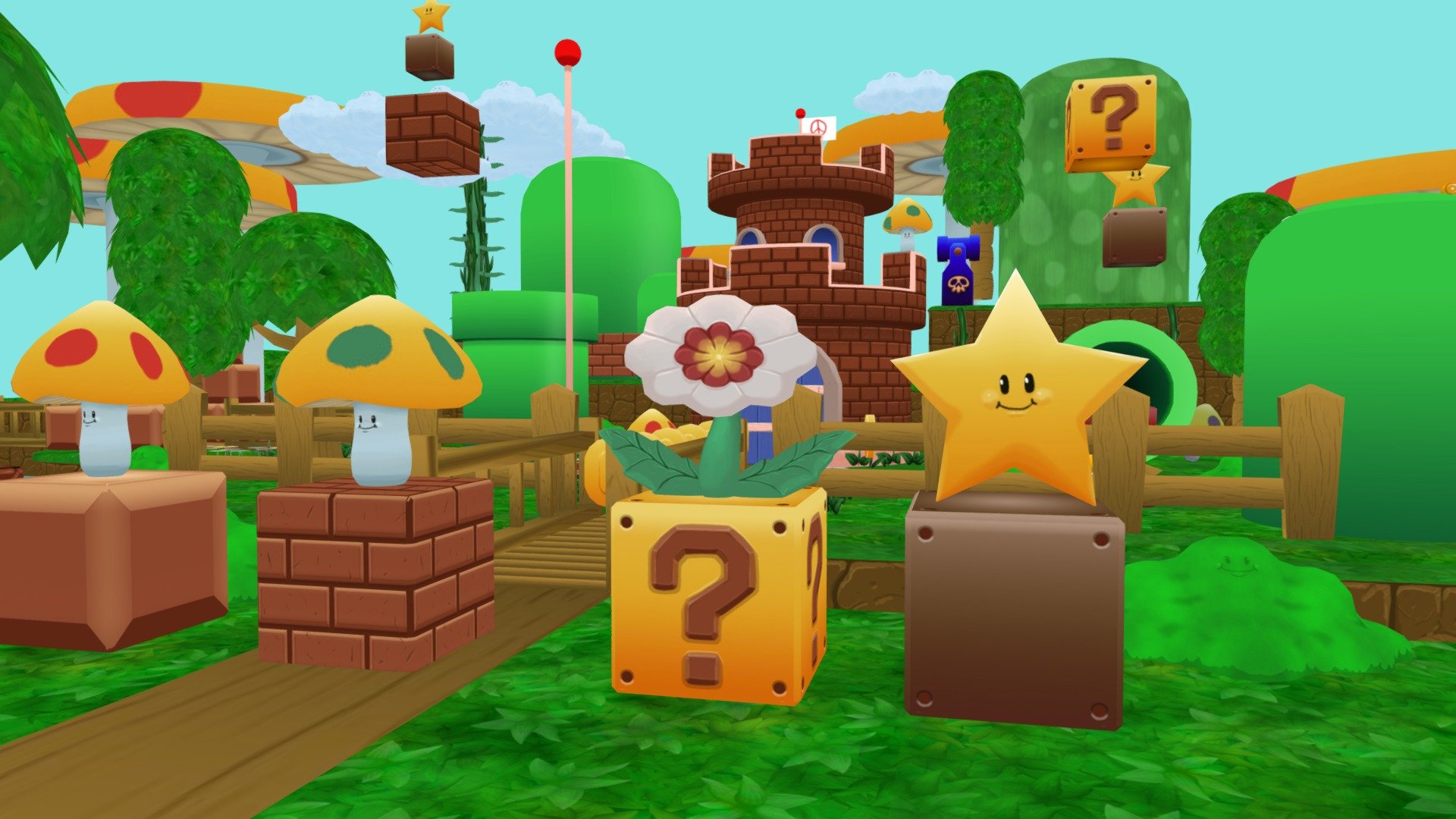 Mario Scene Exmaple - 3D model by RoccoU [ddd1bc2] - Sketchfab