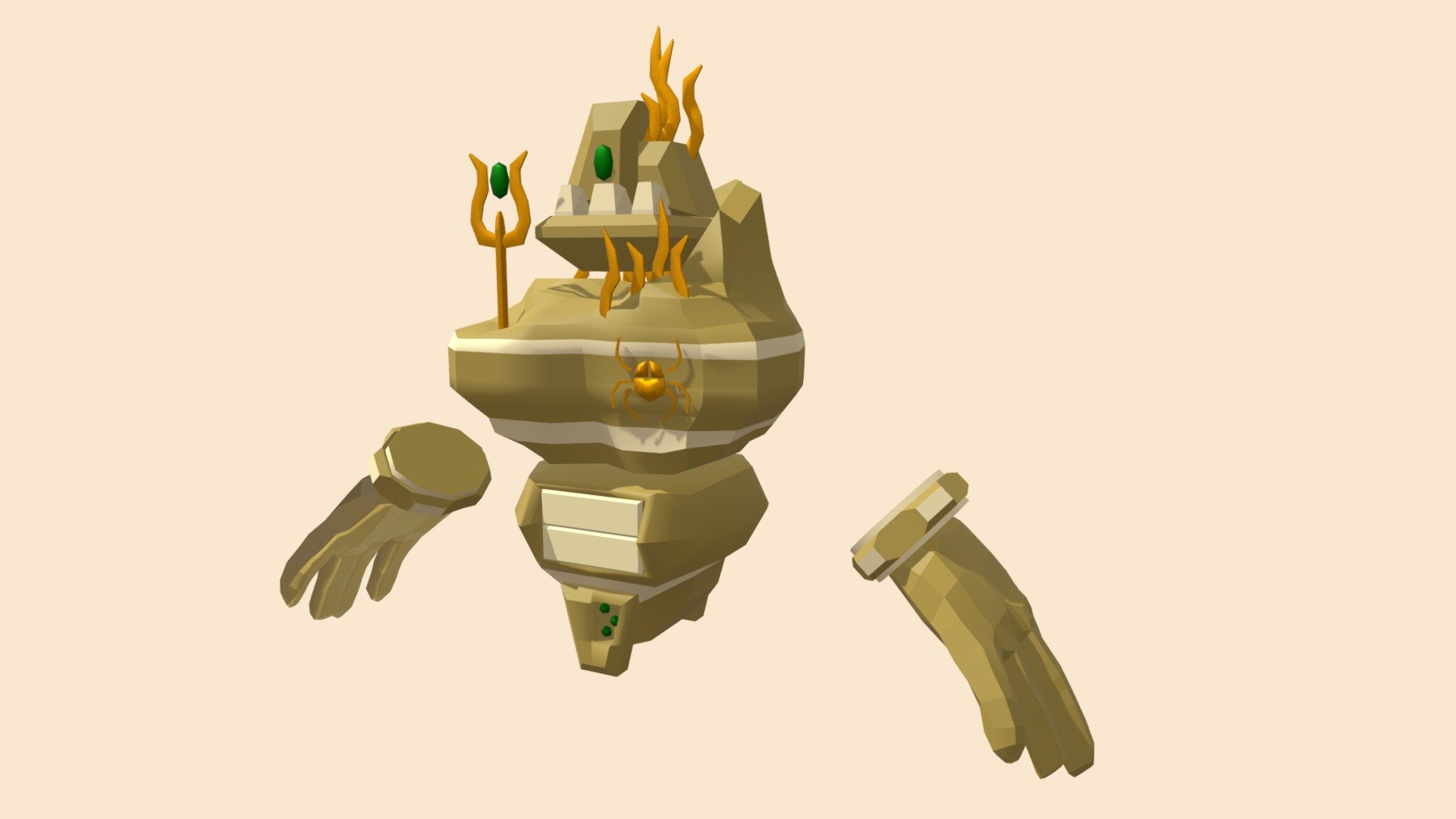 Desert golem (Low Poly) - 3D model by dl3Dart [ddd2bed] - Sketchfab