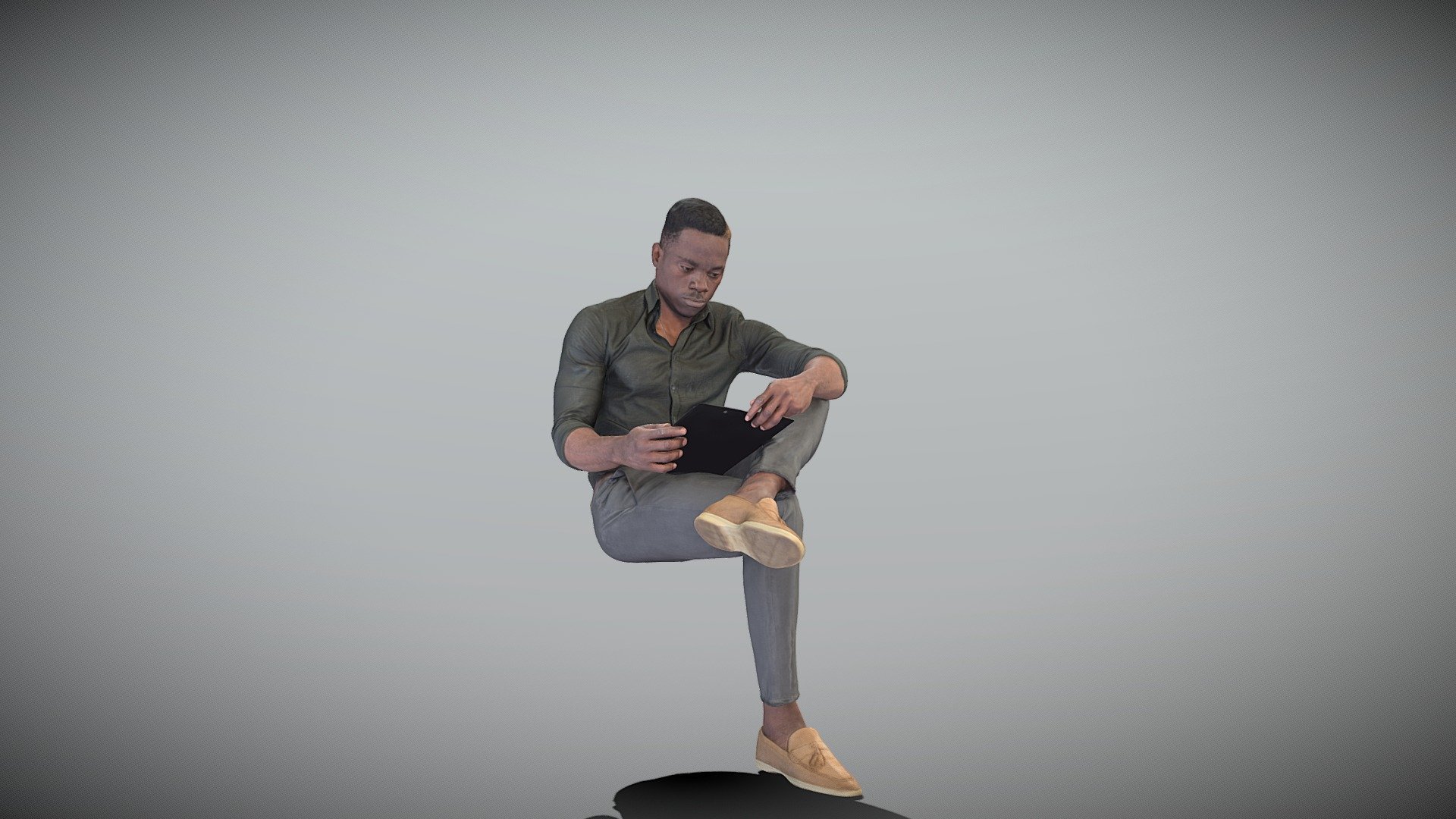 Young man sitting and reading 394 - Buy Royalty Free 3D model by ...