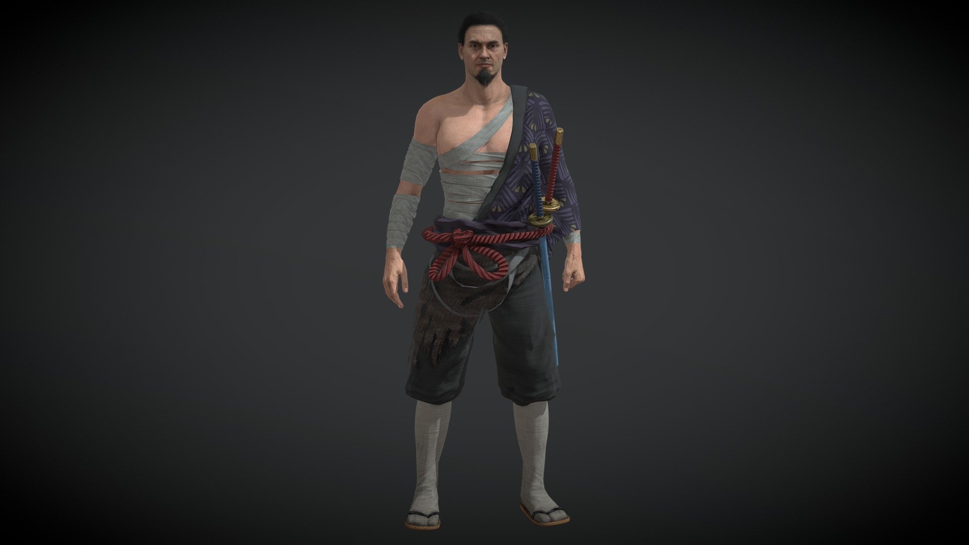 Samurai Character PBR Game Ready - Buy Royalty Free 3D model by ...