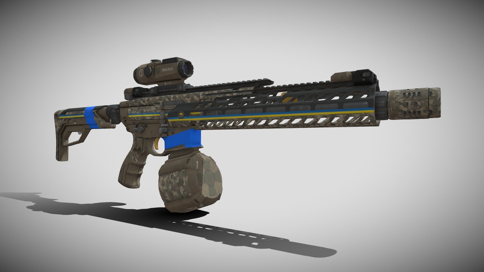 Military camo assault rifle - 3D model by sxnneh [dddccd6] - Sketchfab