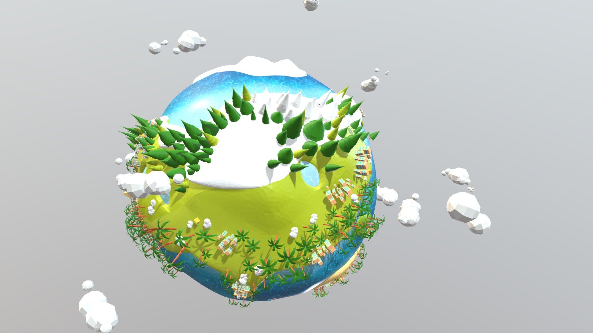 Low-poly Planet - 3D model by nissanet [dde07d8] - Sketchfab