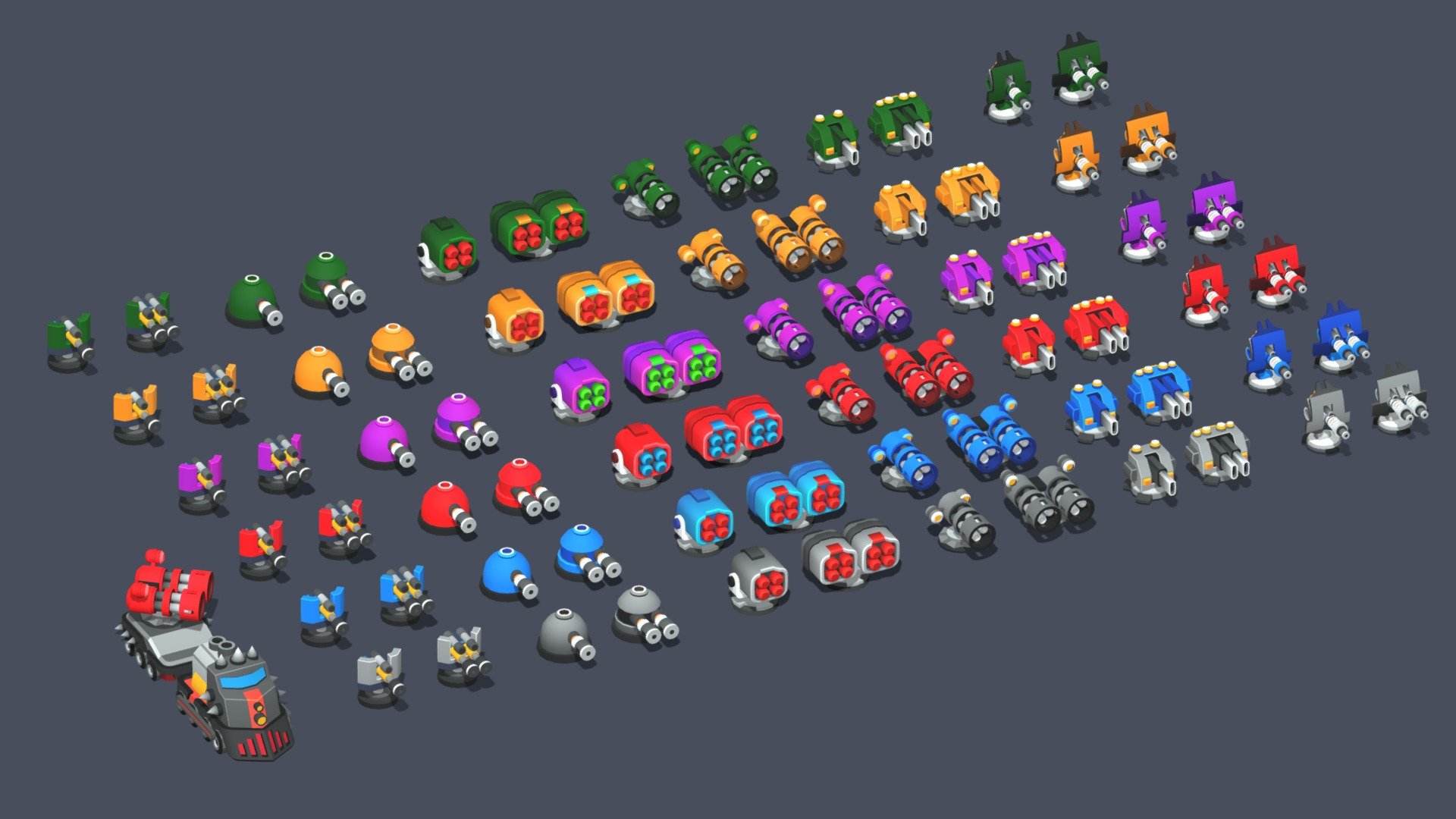 Turret Pack - Turret Train - 3D model by Cihan (@ccanturker) [ddec423 ...