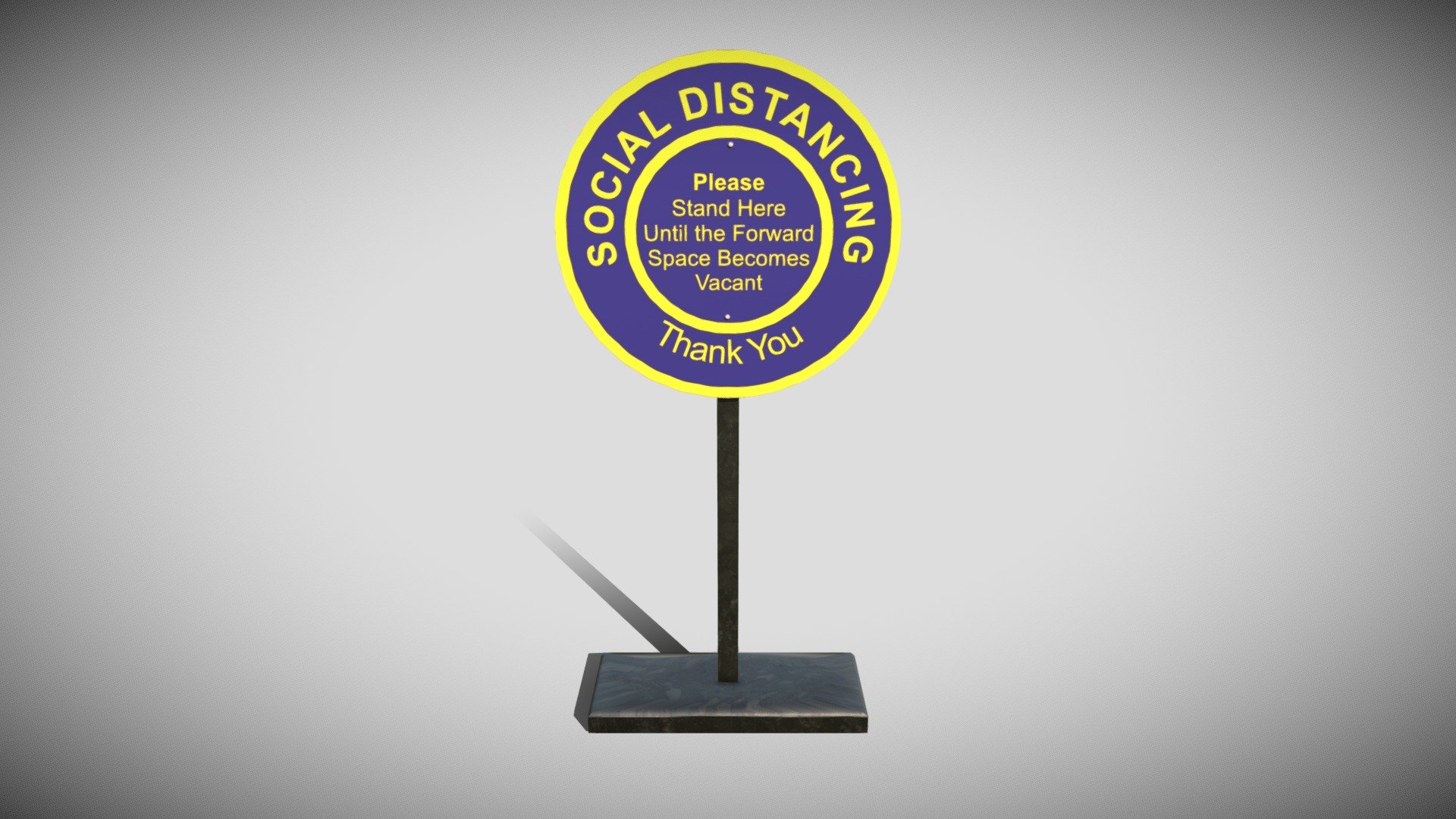 Social Distancing Signage - Buy Royalty Free 3D model by Simon T ...