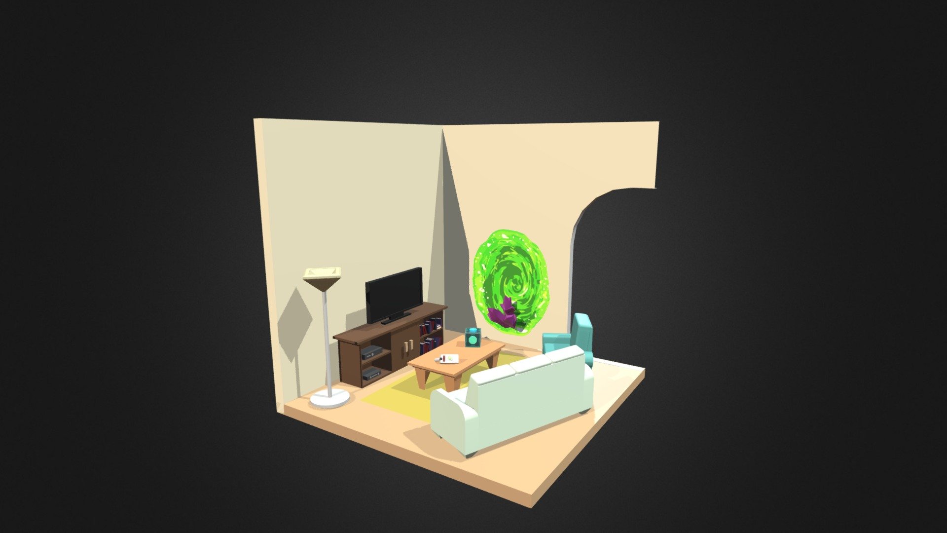 Rick and Morty's Living Room - 3D model by Paige Schreiner (@pschrein15 ...